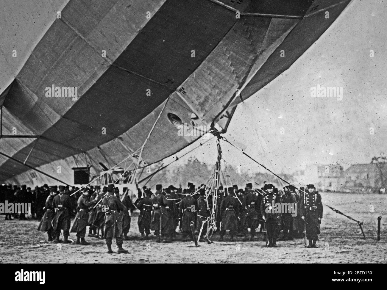 German war dirigible, Zeppelin, which landed on the parade ground of ...