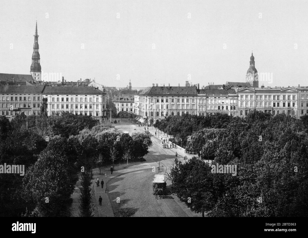 Kalkstrasse and the promenade, Riga, Russia, (i.e., Latvia) ca. 1890 ...