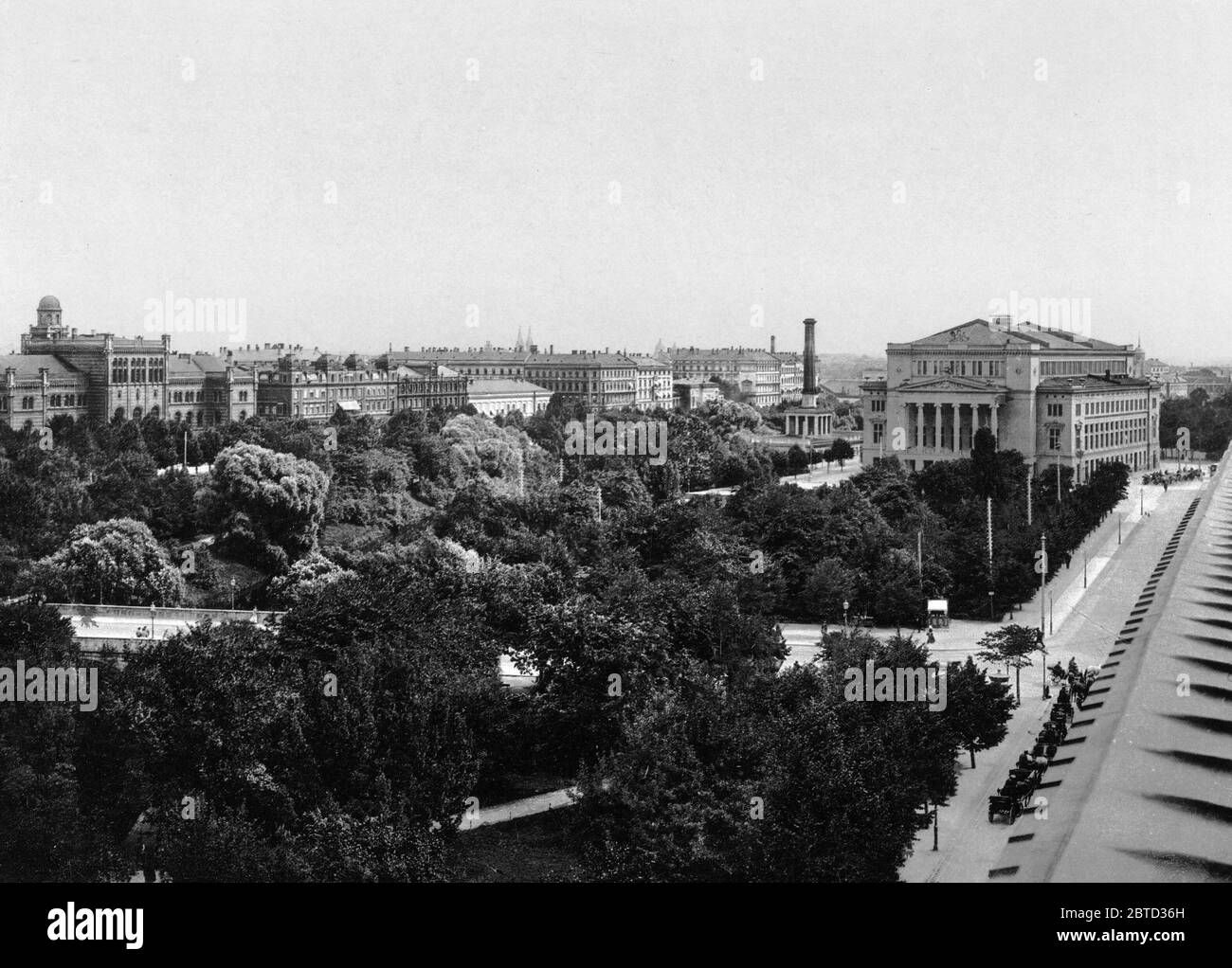 Theatre and promenade, Riga, Russia, (i.e., Latvia) ca. 1890-1900 Stock ...