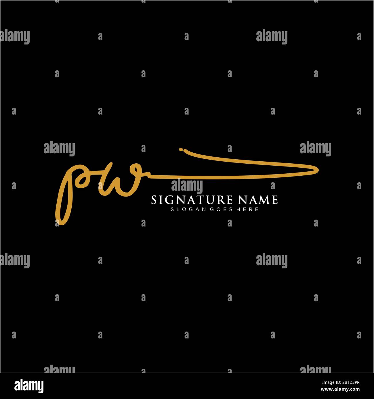 Pw initials logo hi-res stock photography and images - Alamy