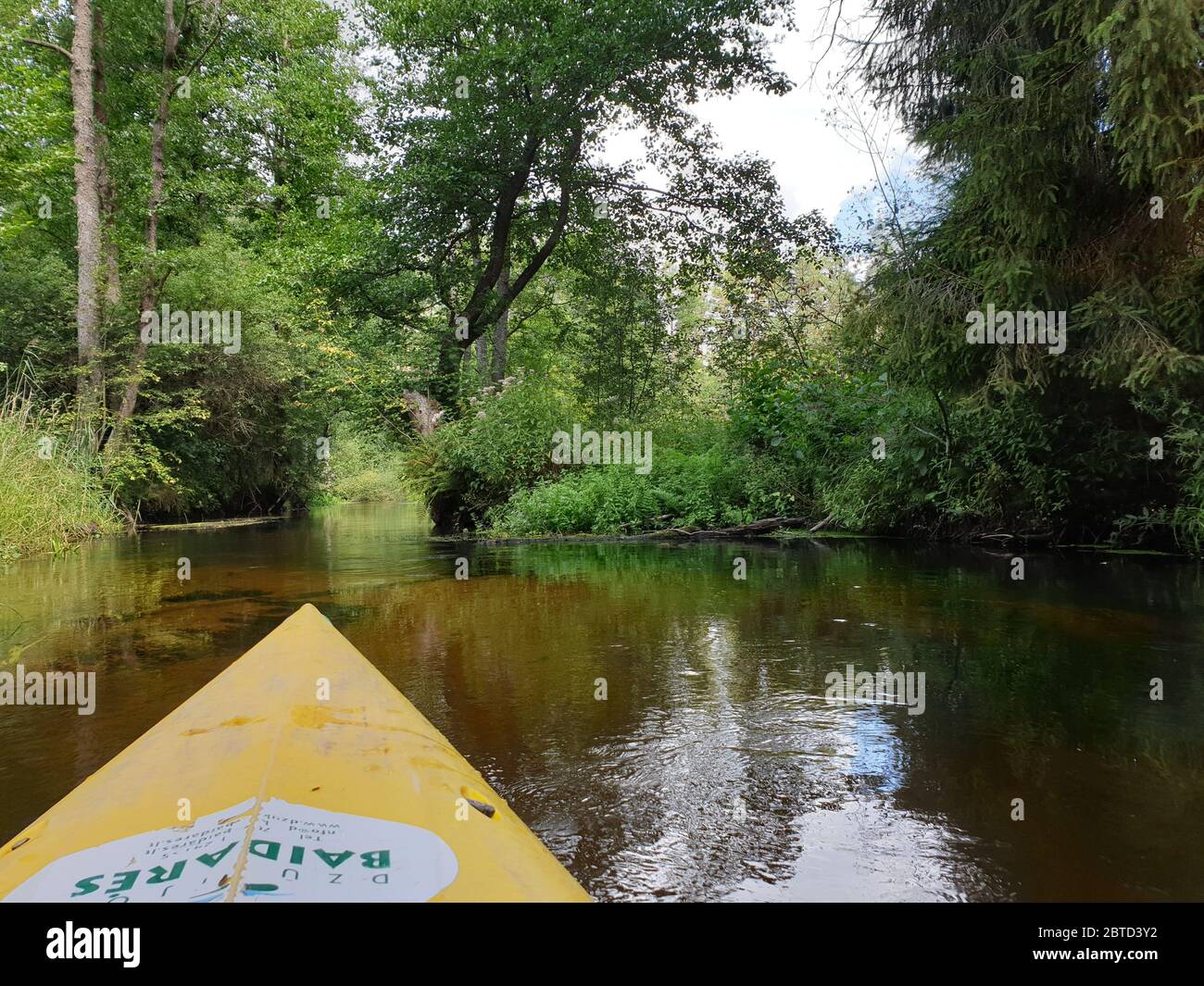 Blue canoe with leaves boat hi-res stock photography and images - Alamy