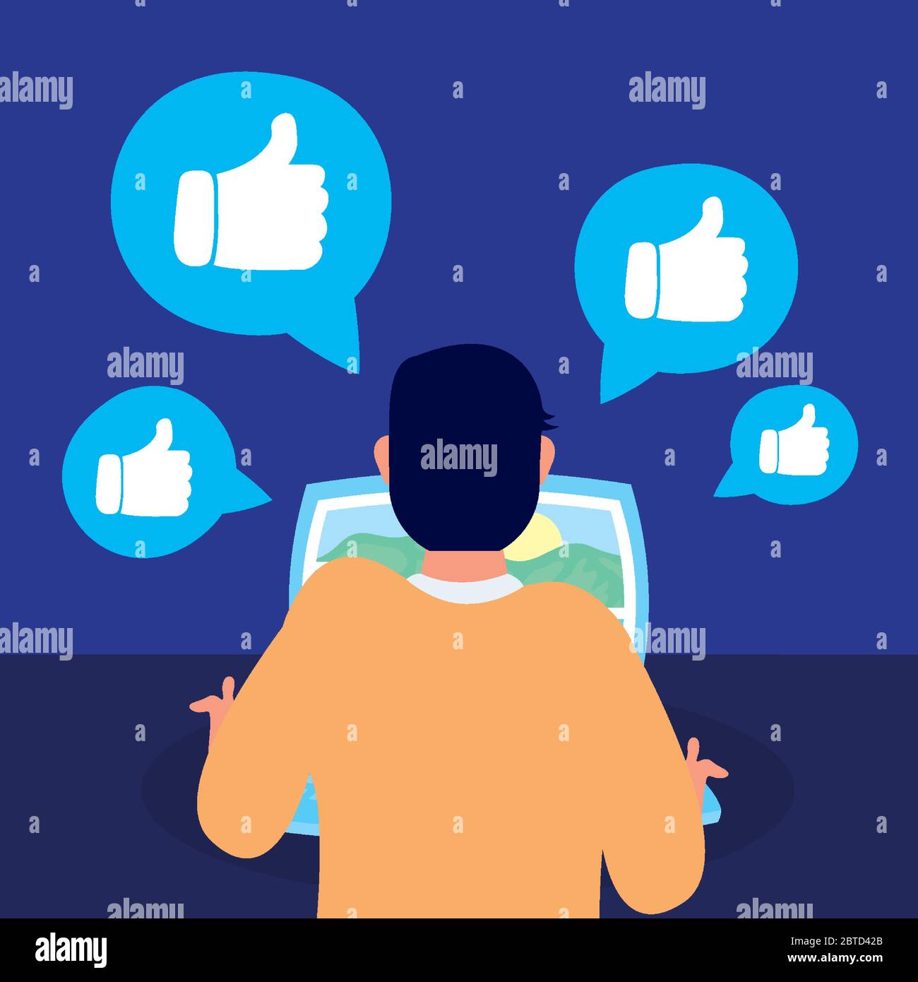 man technology with laptop character Stock Vector Image & Art - Alamy