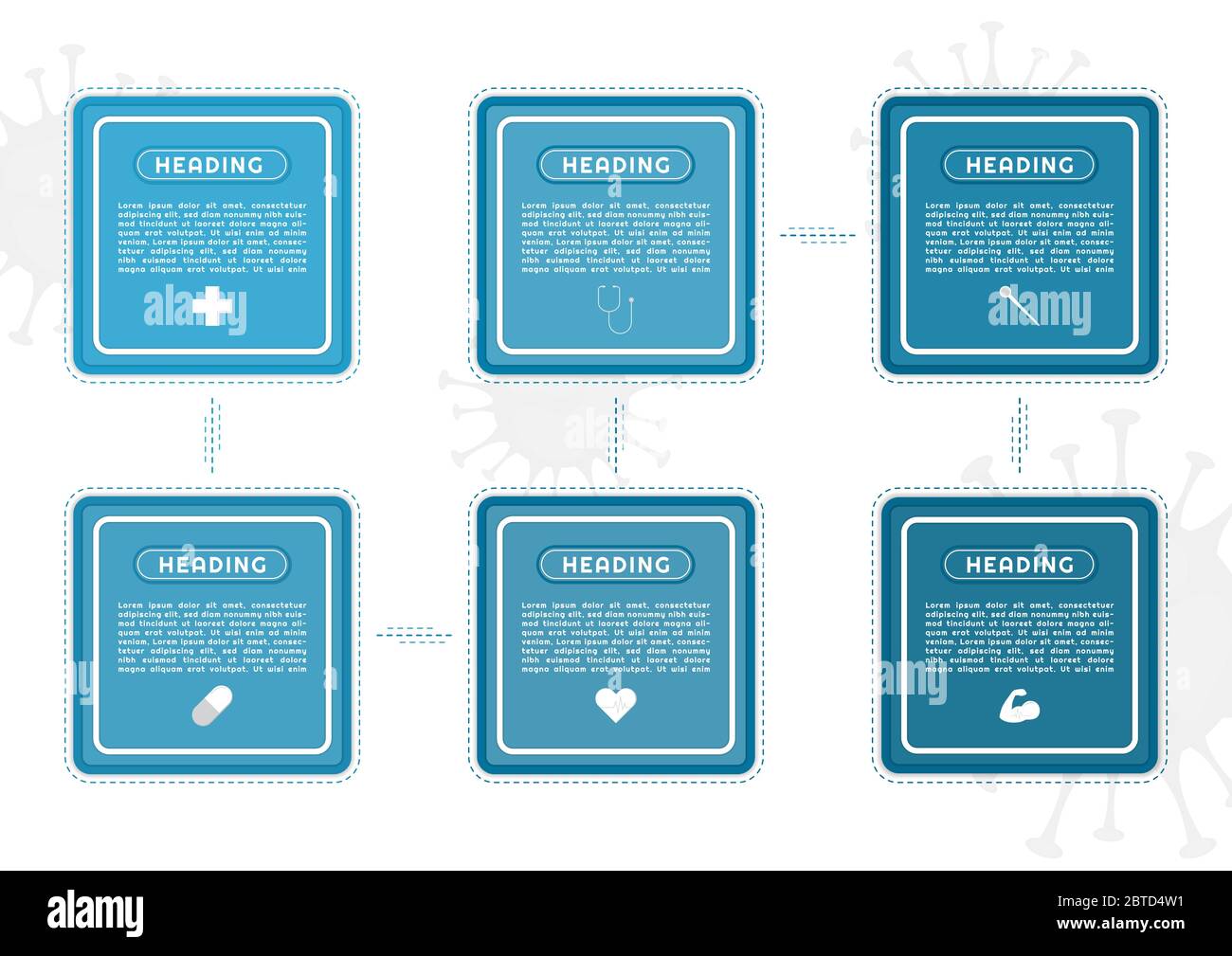 Infographic square label design icon for medical step to healthy ...