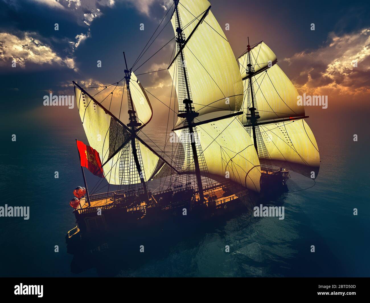 Old sail ship sunset hi-res stock photography and images - Alamy