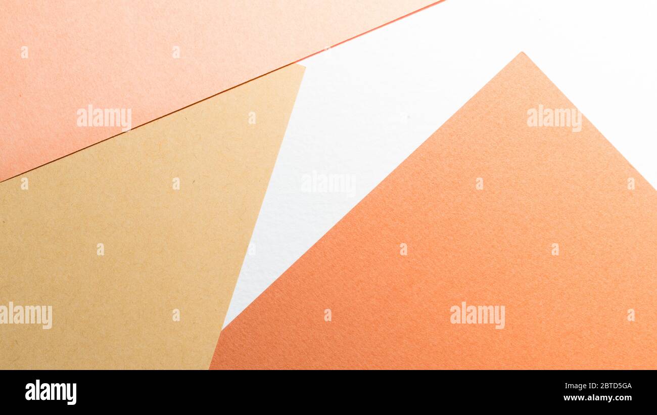 Color papers geometry shape composition background with white beige ...