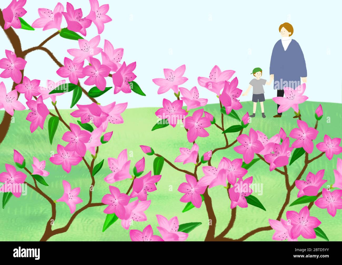 Beautiful spring day with colorful flowers illustration 015 Stock ...