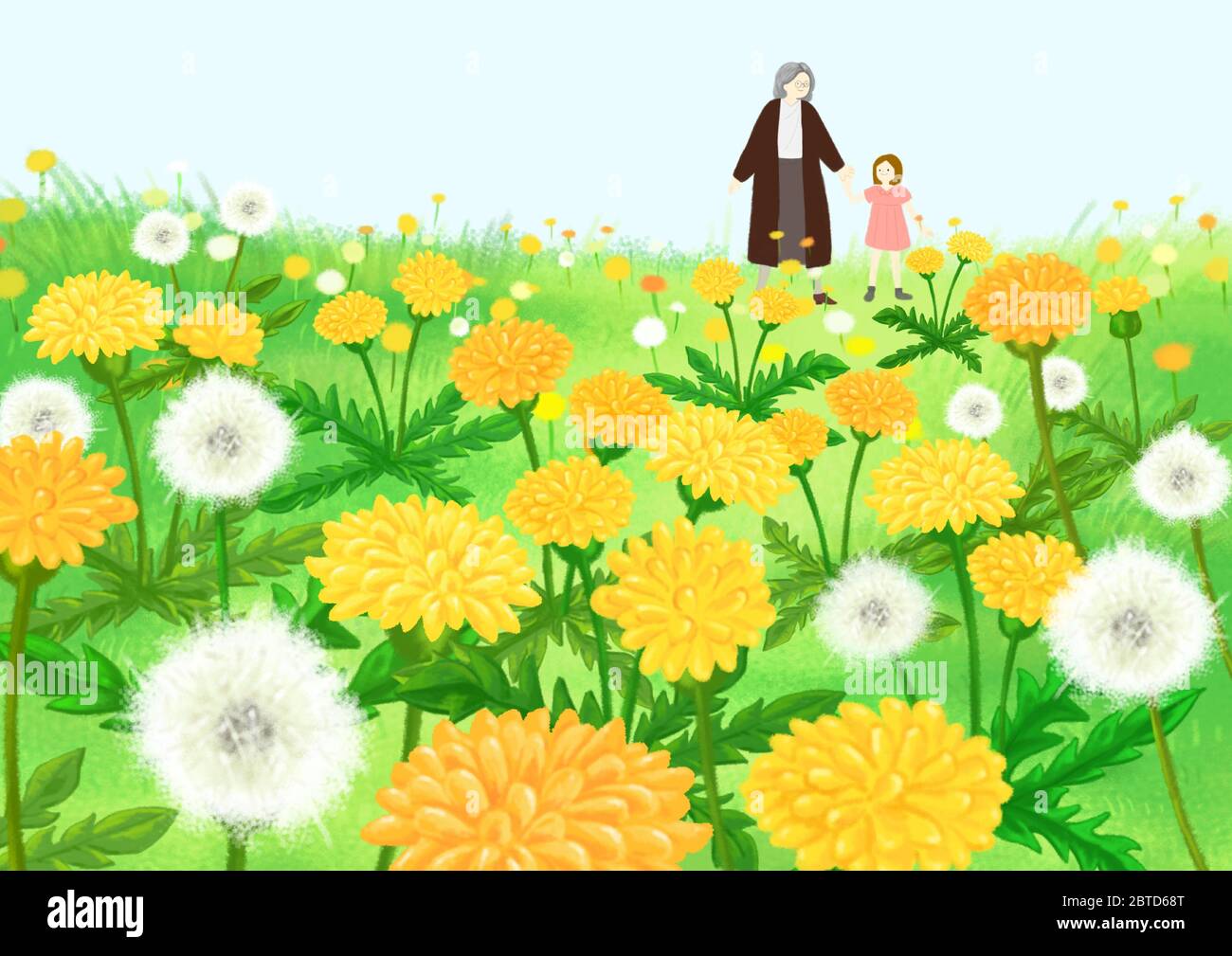 Beautiful spring day with colorful flowers illustration 009 Stock ...