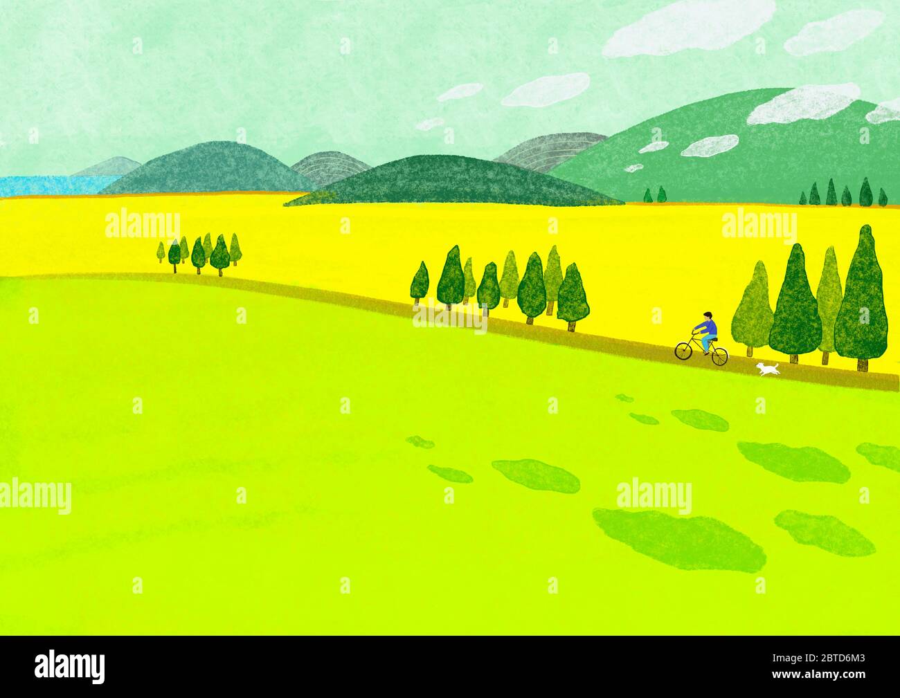 Beautiful spring natural scenery illustration 003 Stock Vector Image ...