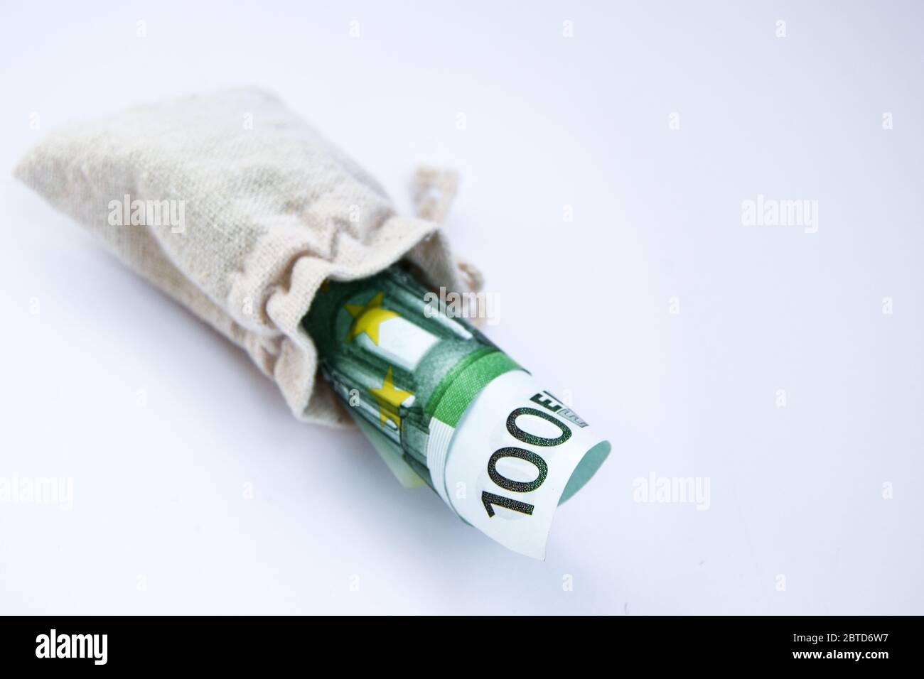 bag full of euro banknotes isolated on white background, EuroBag Stock ...