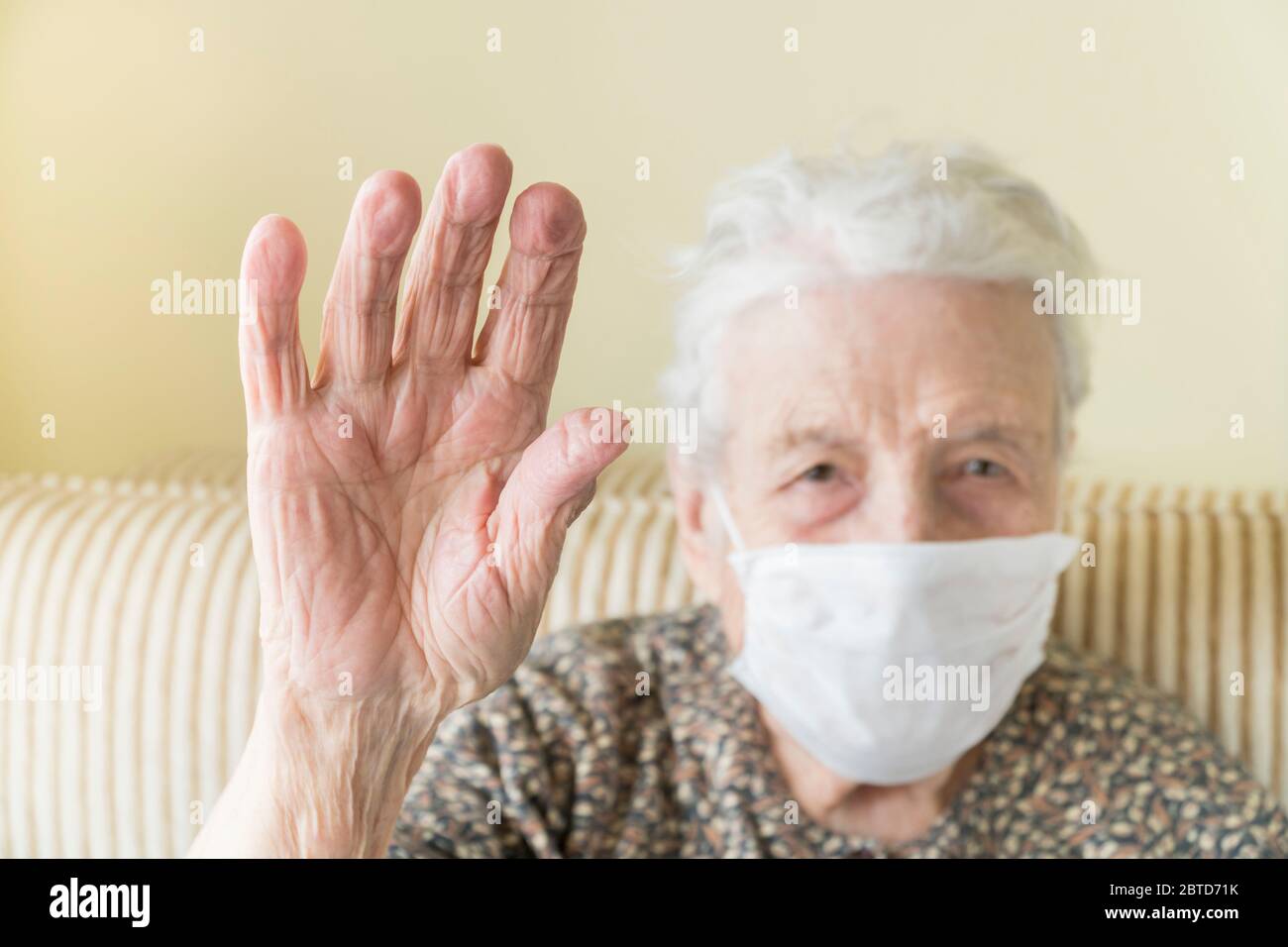 Stop sign woman senior hi-res stock photography and images - Alamy