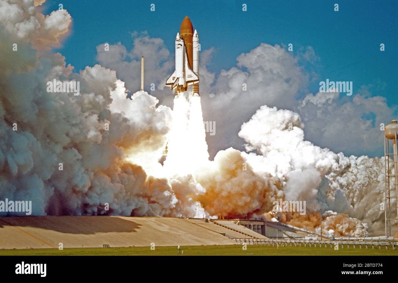 The Space Shuttle Challenger blasted off at noon EDT from the launch ...