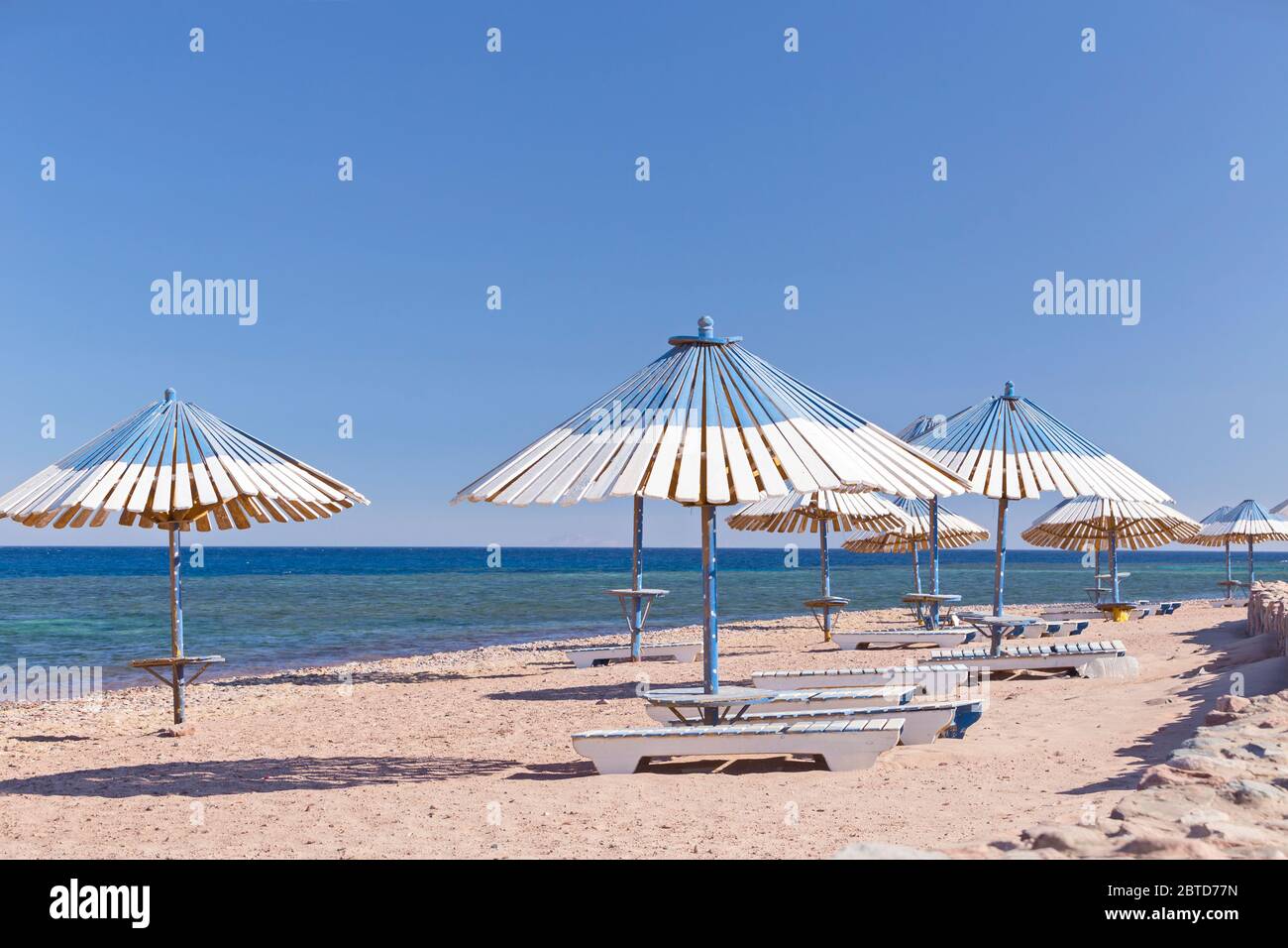 Empty sun loungers, Dahab, Egypt Stock Photo - Alamy