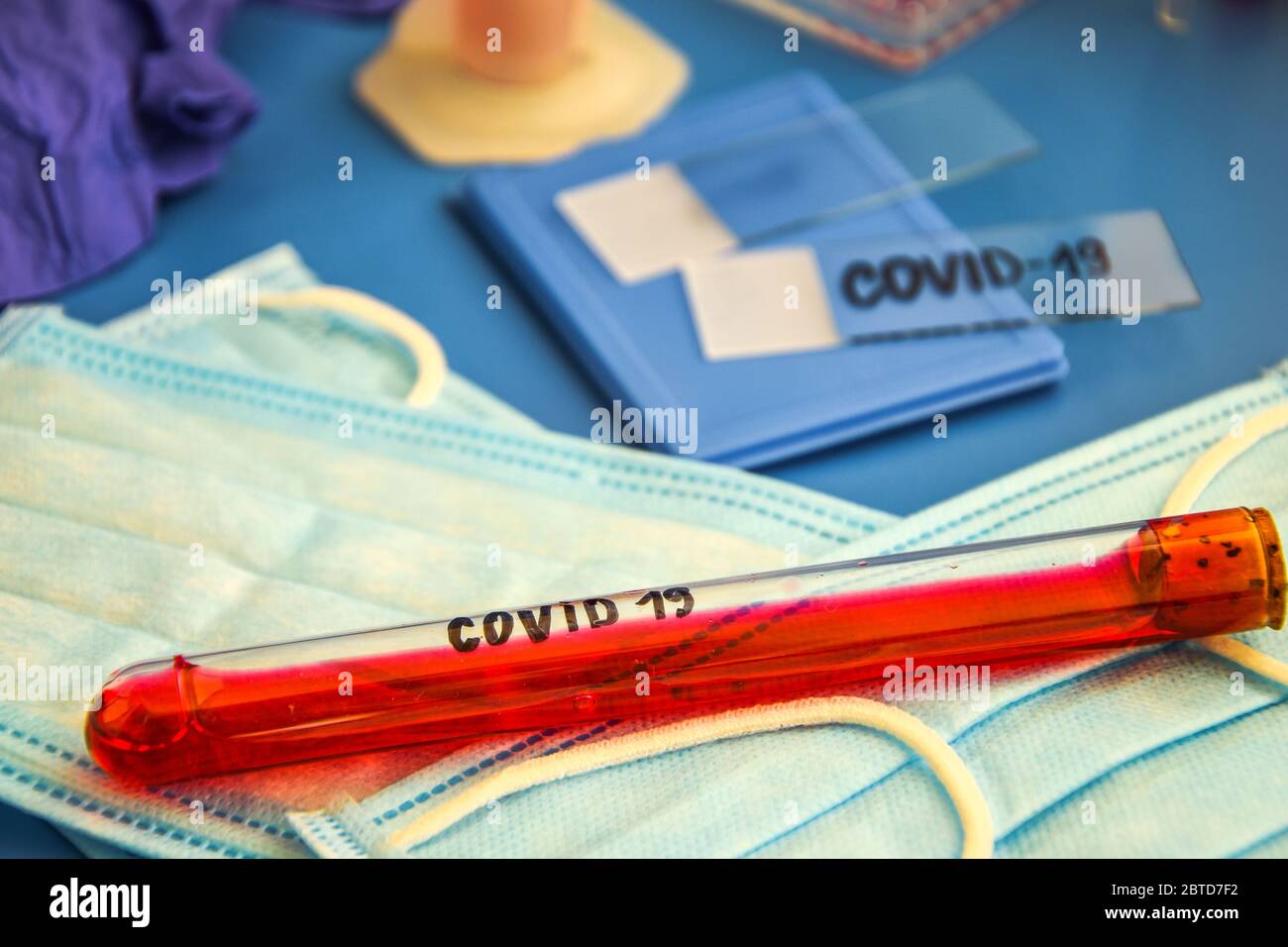 Coronavirus blood analysis concept.Covid 19 originating in Wuhan, China ...