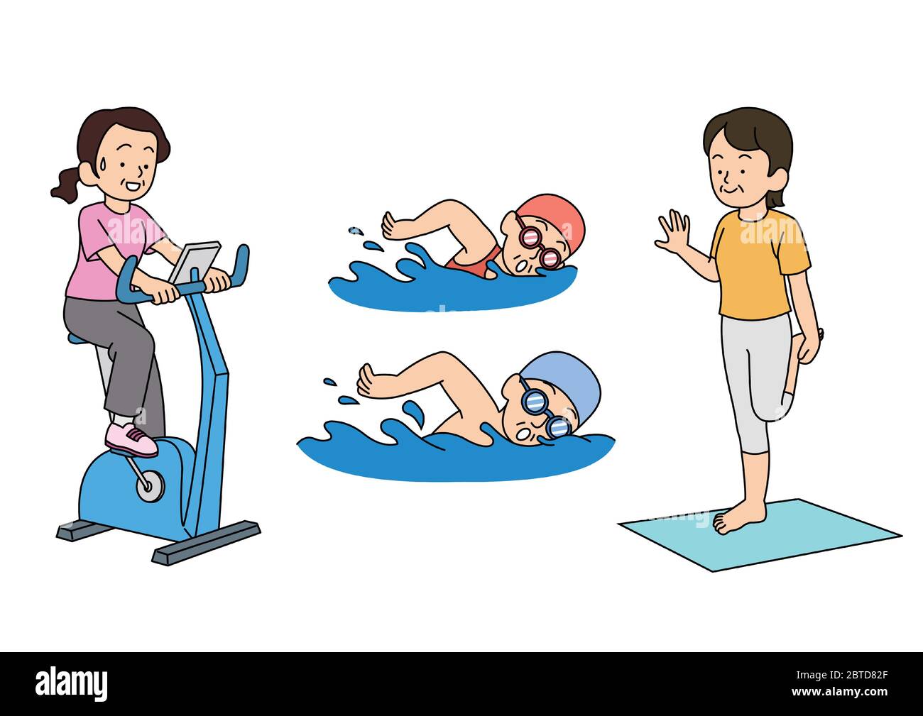 Healthy lifestyle concept, daily routine tips in flat design style ...