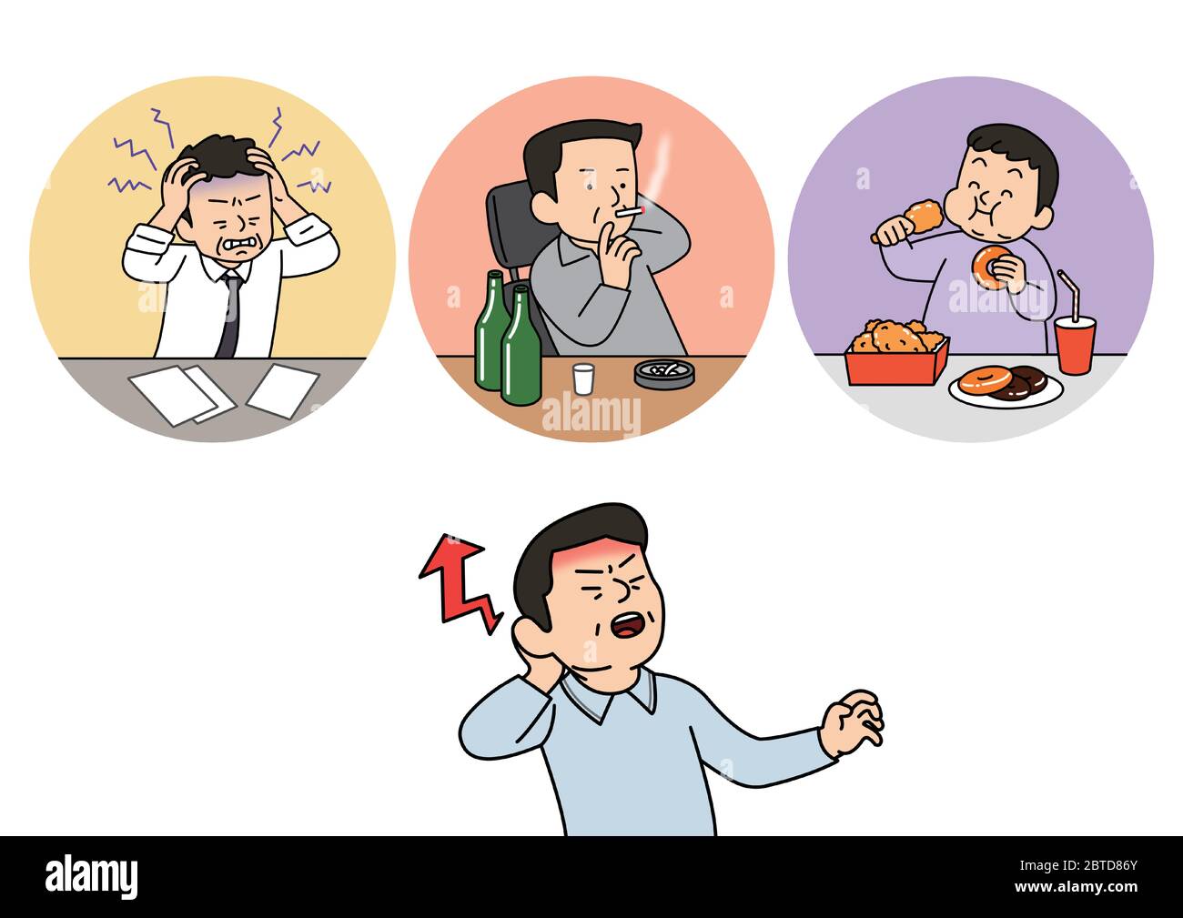 Healthy lifestyle concept, daily routine tips in flat design style ...