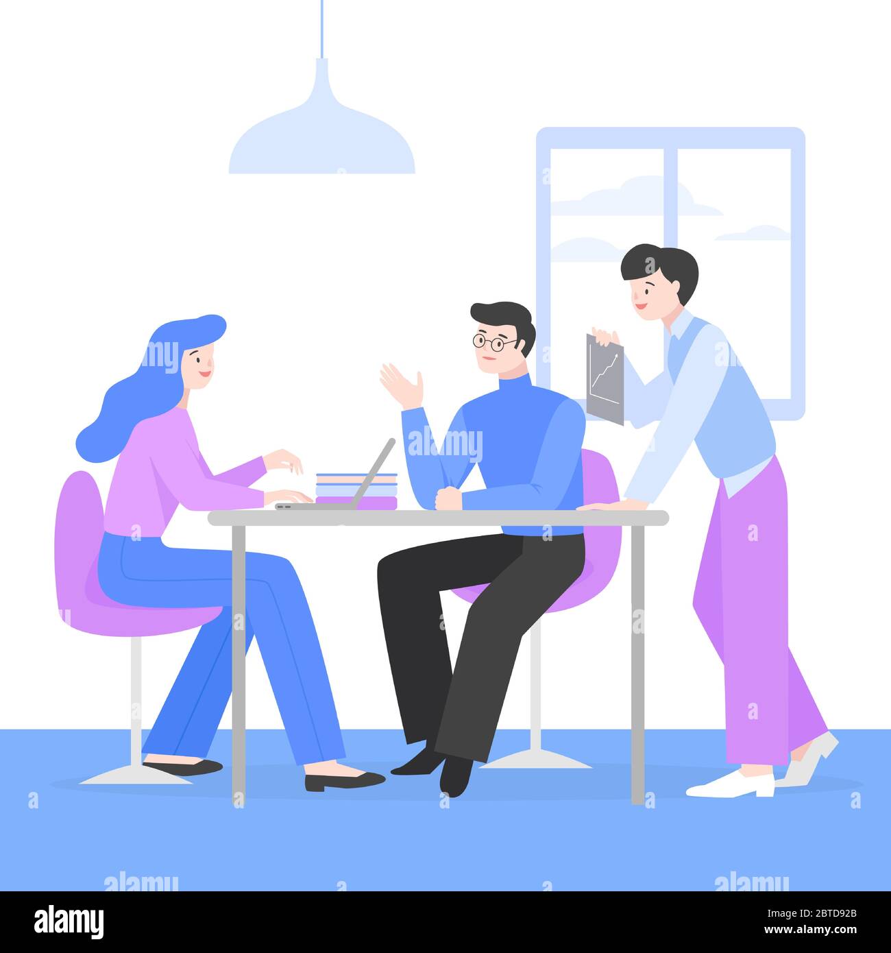 Business people, discussion, meeting, teamwork concept illustration 002 ...