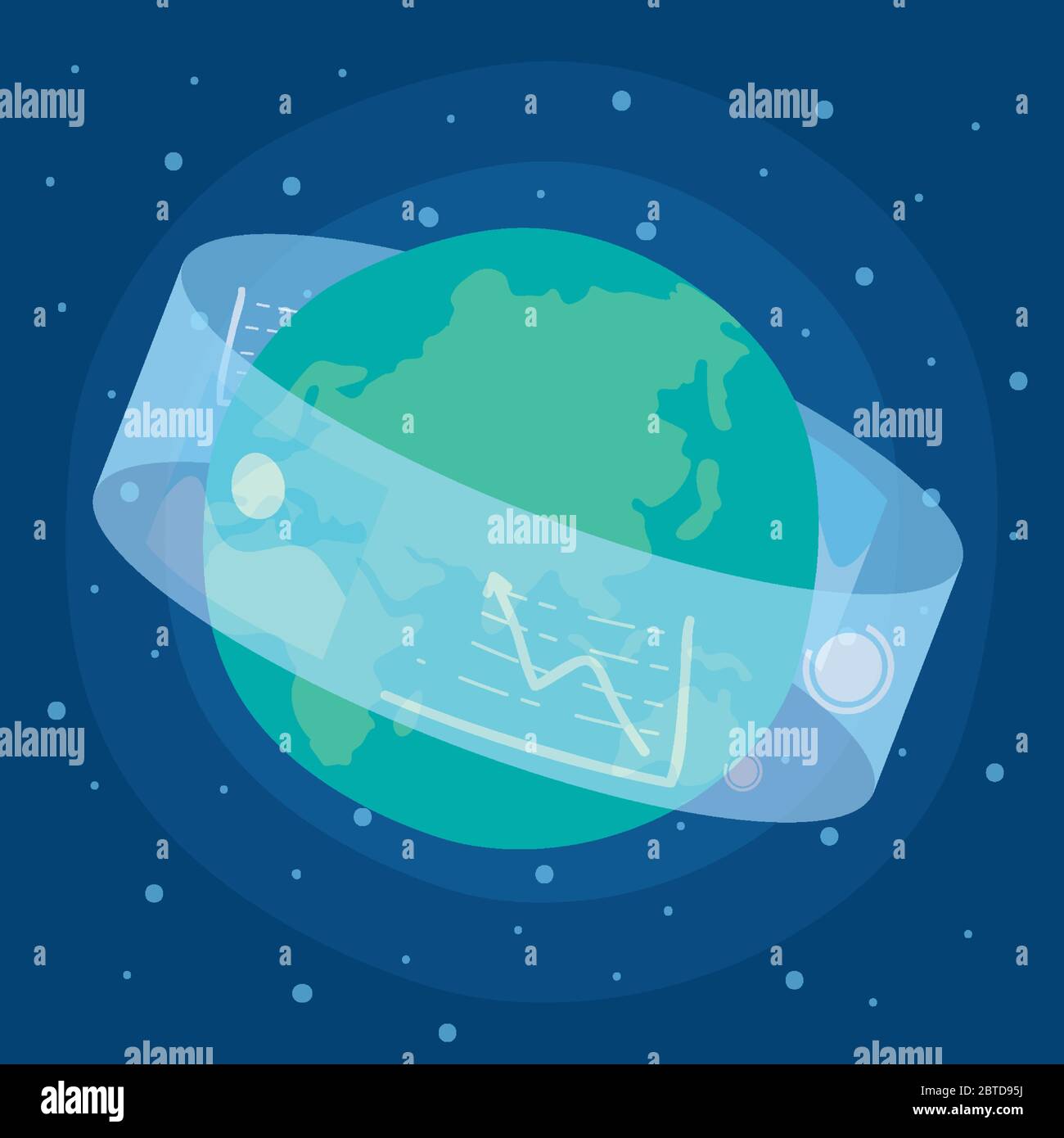 reality virtual tech display interactive with earth planet Stock Vector ...