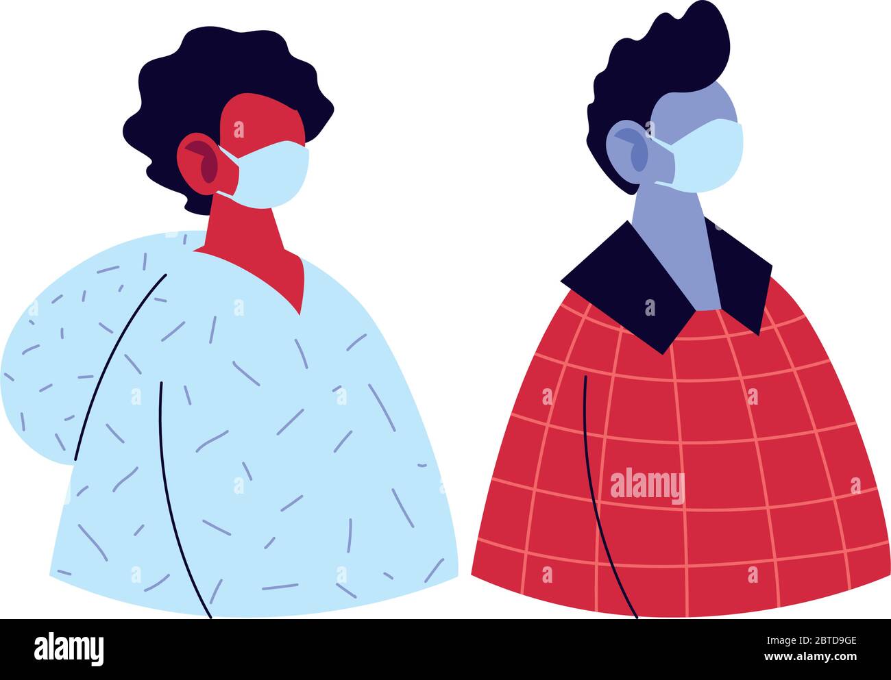 men avatars cartoons with masks design of Medical care and covid 19 ...