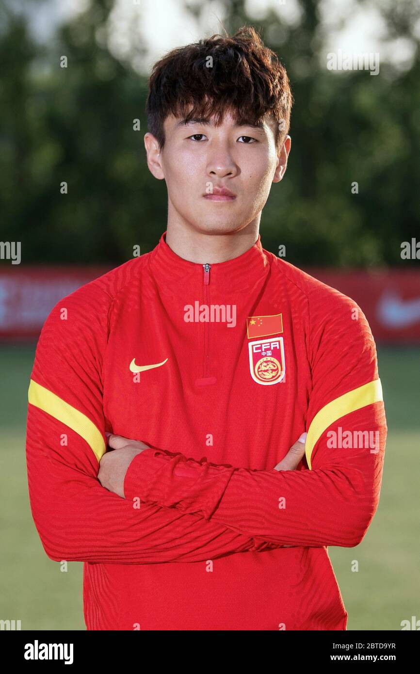 The photo of Chinese footballer Wei Shihao, while the China national ...