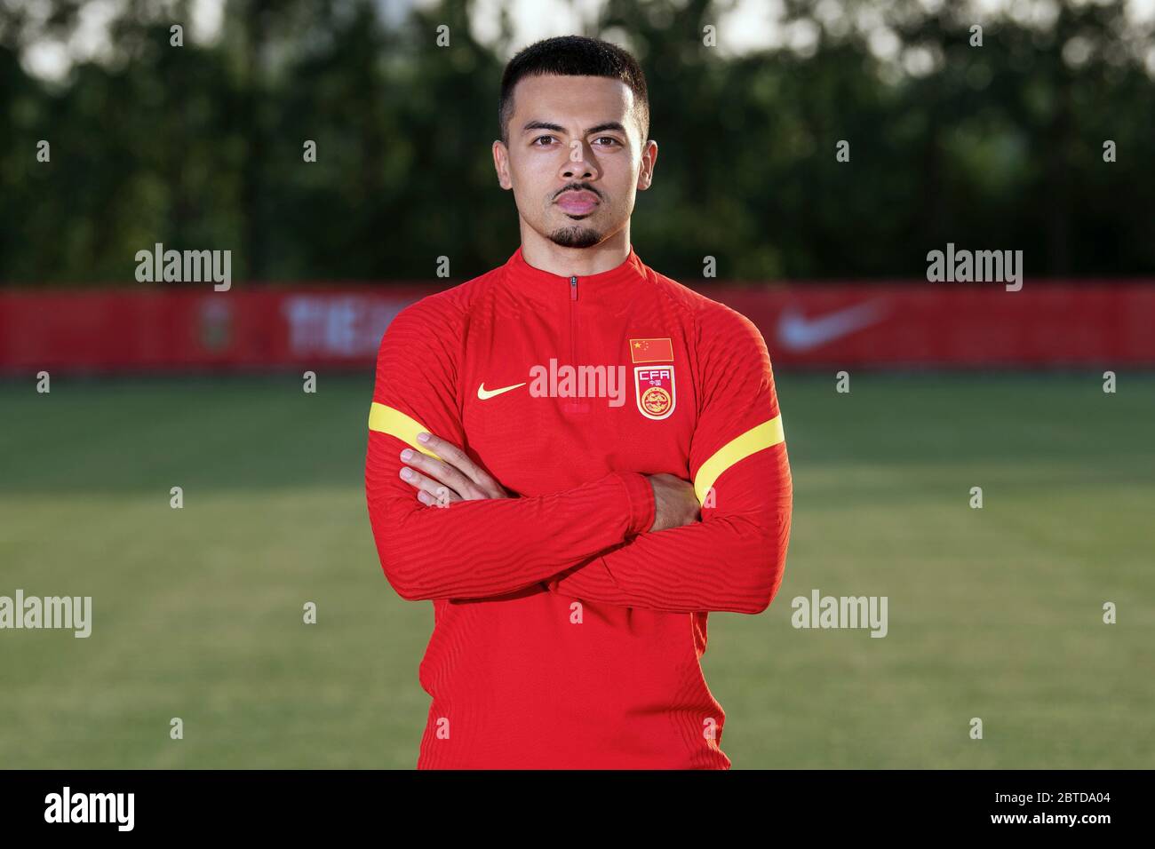 The photo of English-born Chinese professional footballer Nicholas ...