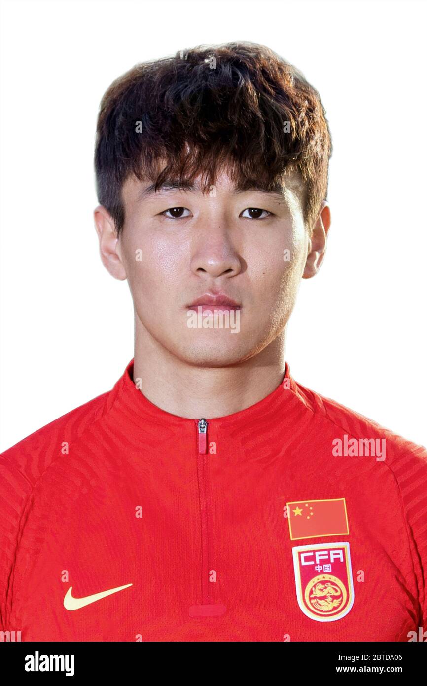The photo of Chinese footballer Wei Shihao, while the China national ...