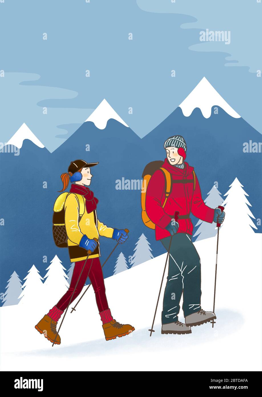 Cartoon of people health care in winter illustration 001 Stock Vector ...