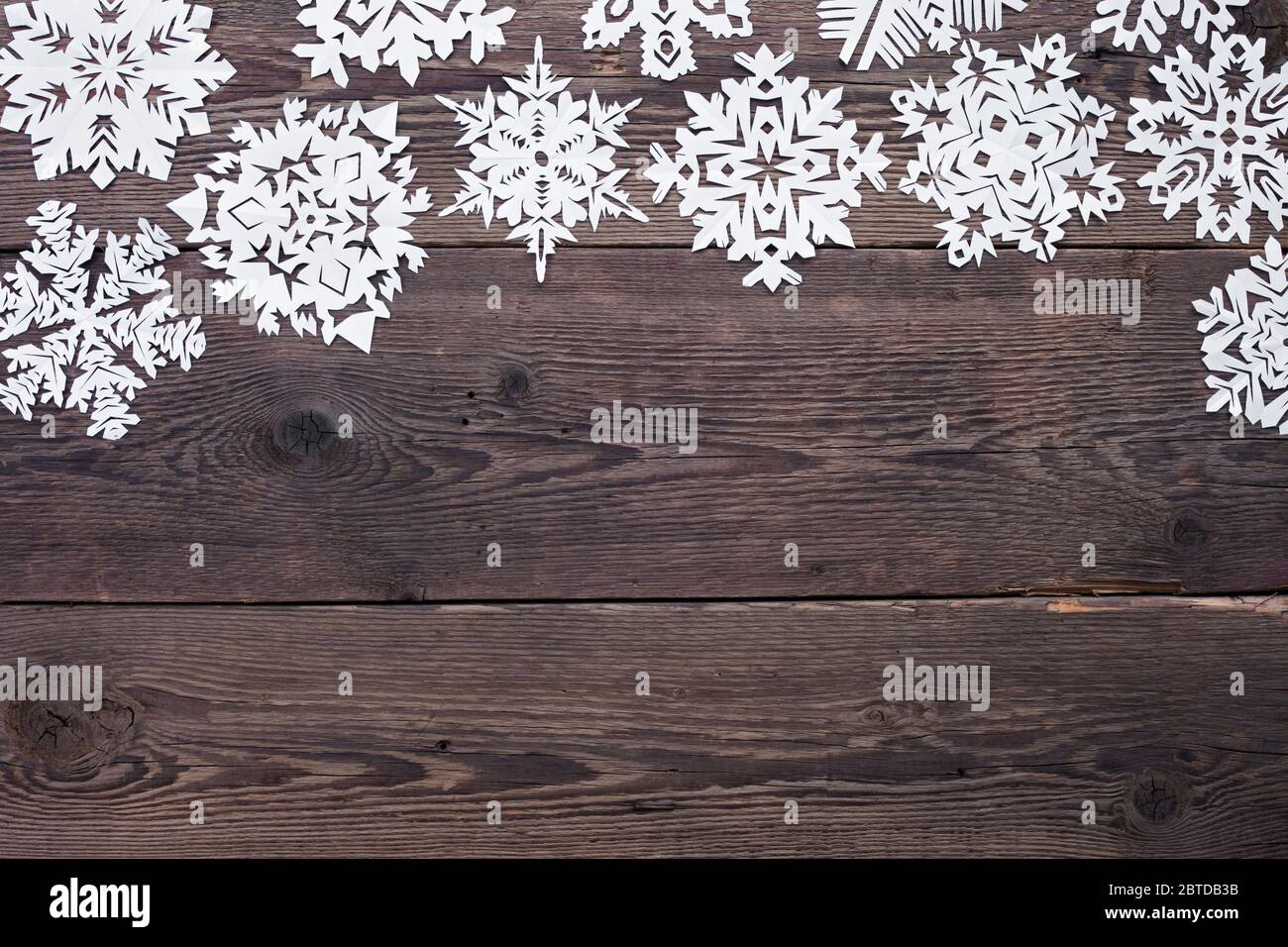 Christmas Decoration With Paper Snowflake Copy Space Stock Photo Alamy