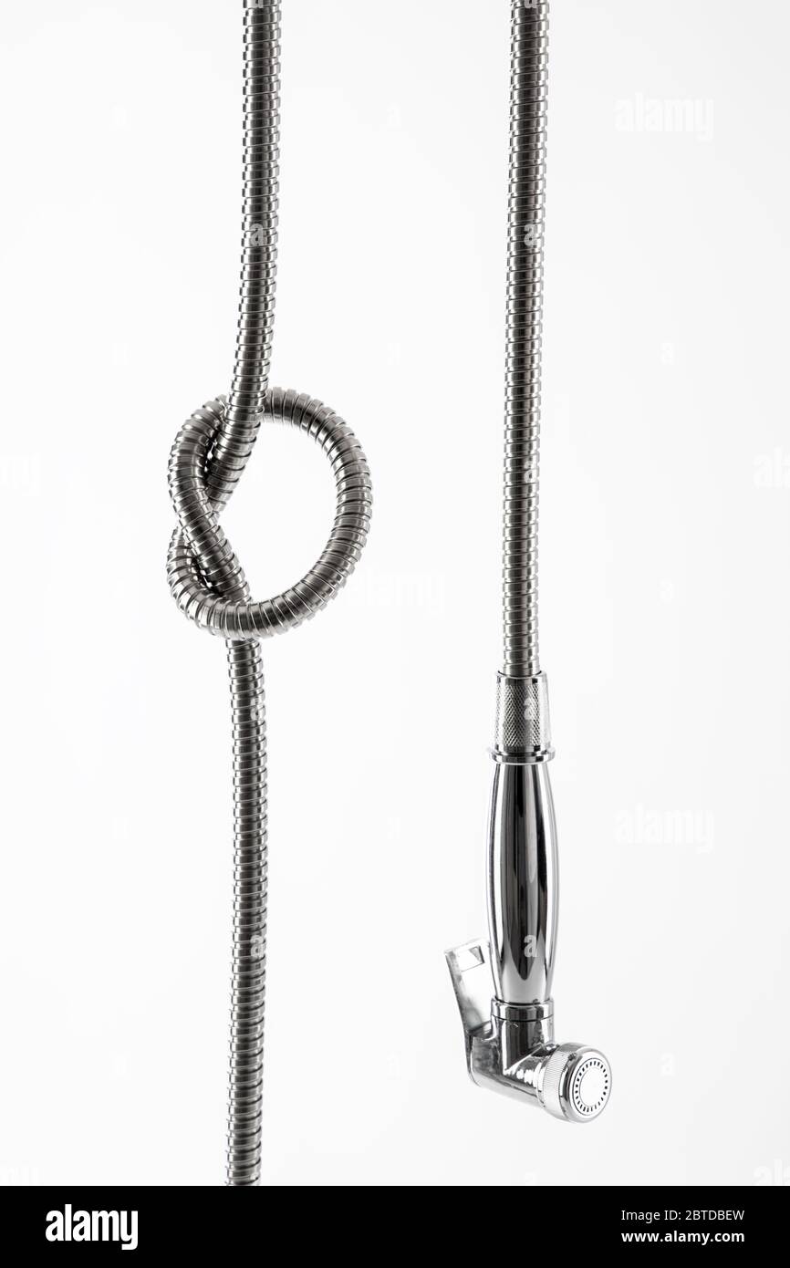 Shower hose isolated on white background Stock Photo - Alamy