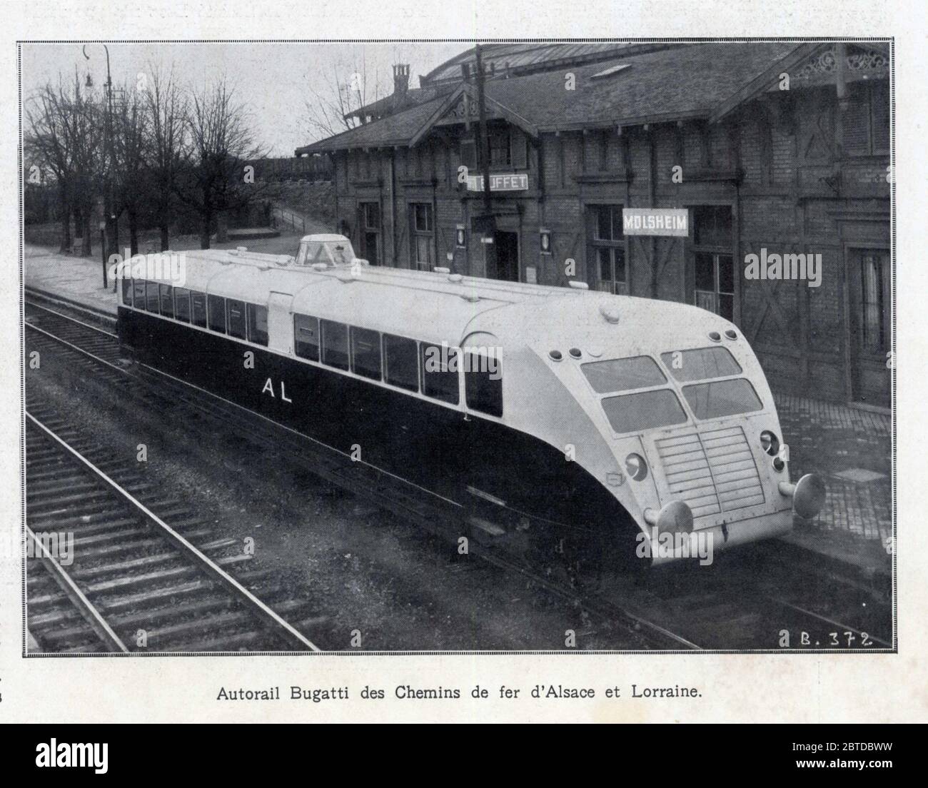Autorail Bugatti des Chemins de fer d'Alsace de Lorraine. 1936 Stock ...