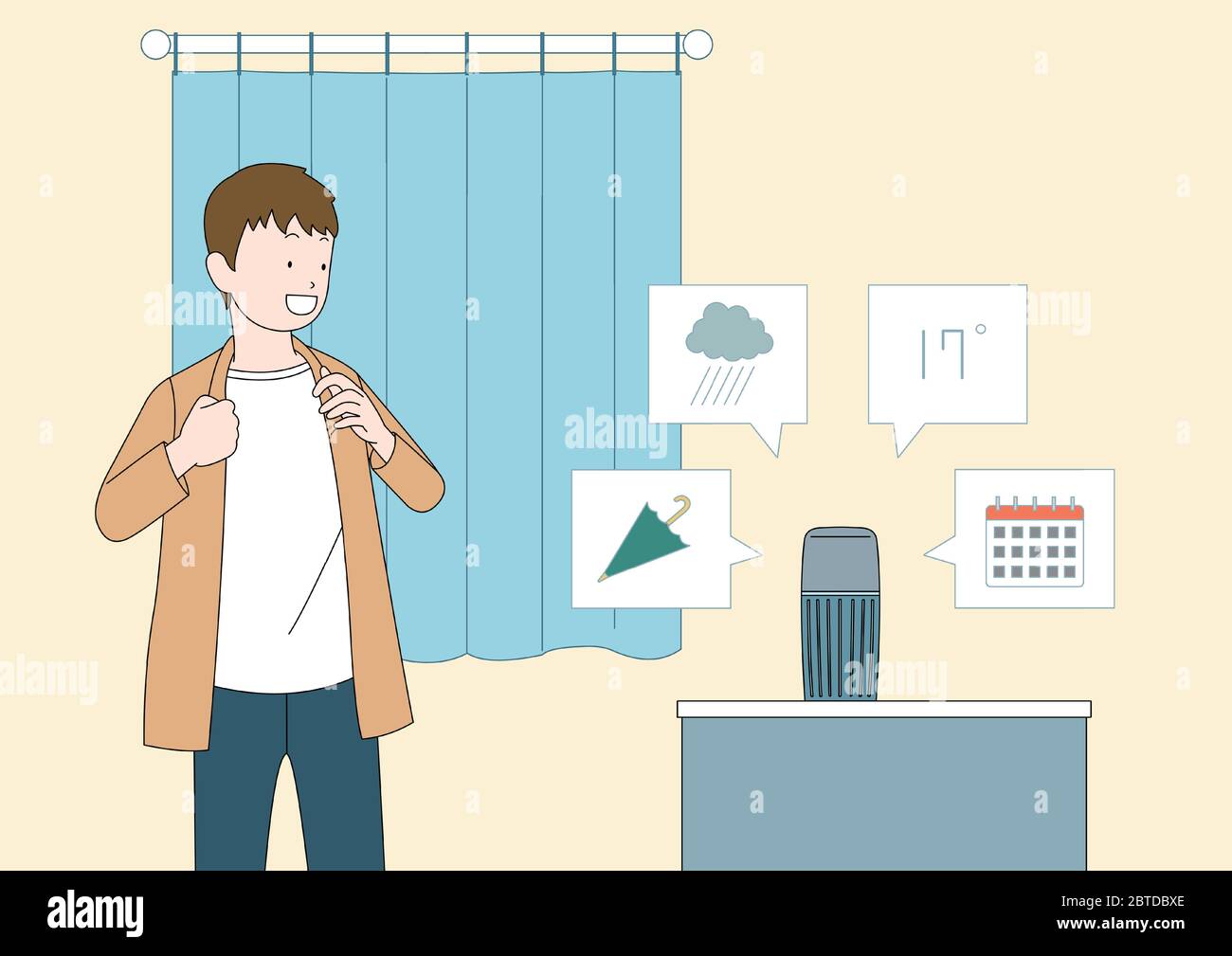 Concept of modern technology devices for smart life cartoon ...