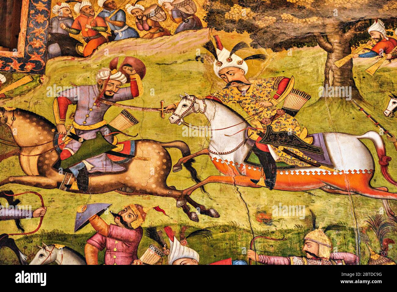 Painting depicting the battle of Marv 1510, Pavilion of the forty ...