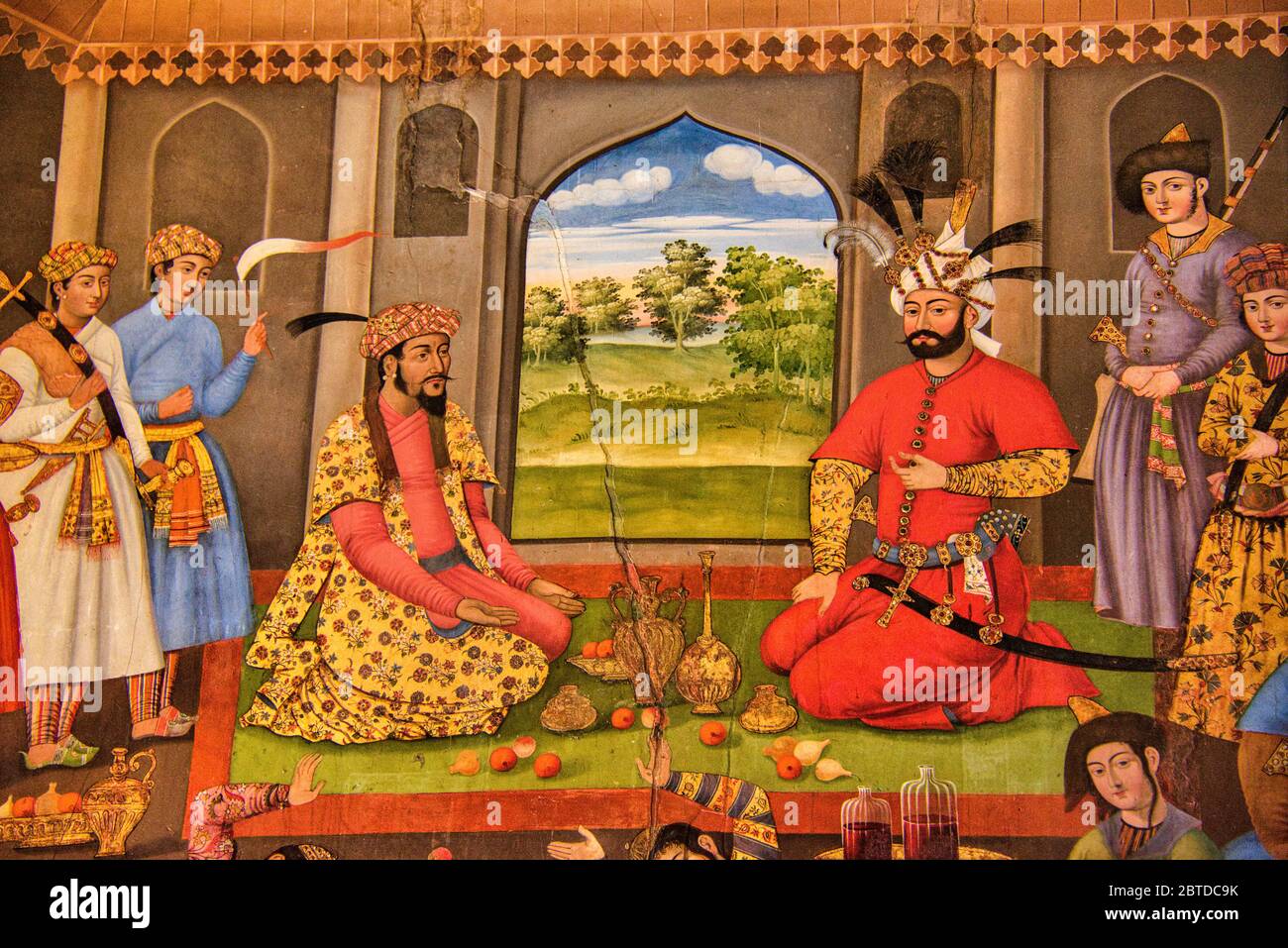 Painting depicting the safavid court in XVI, Pavilion of the forty ...