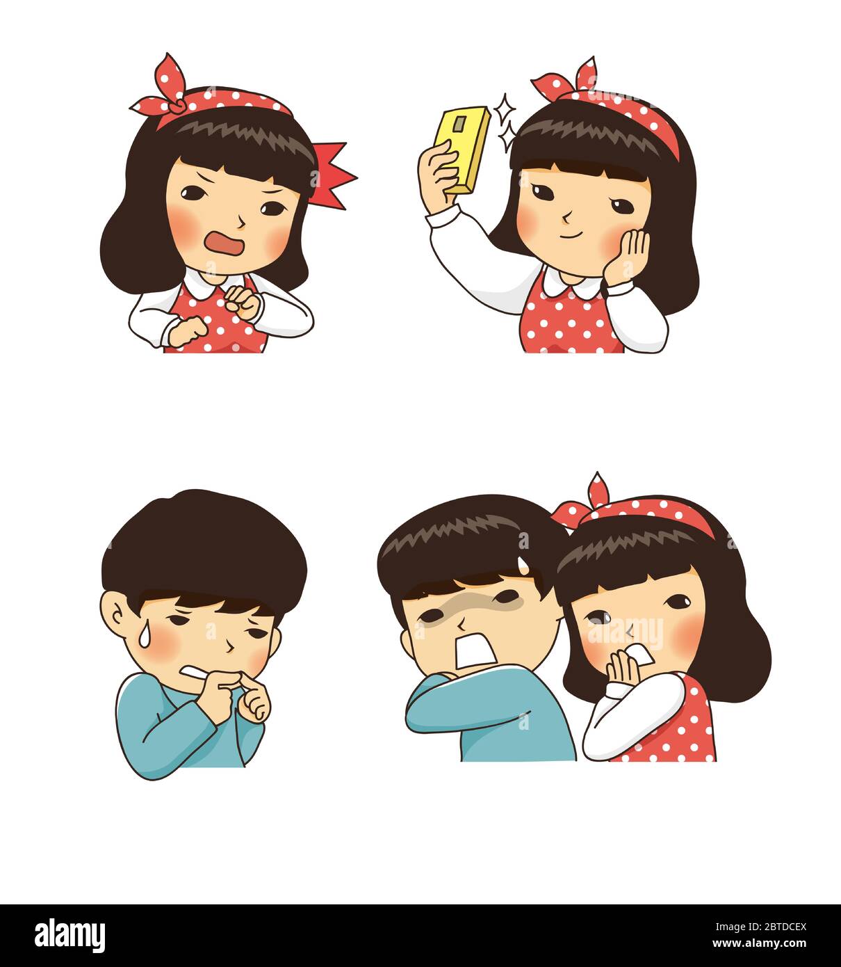 Faces with different emotions in cartoon style illustration 010 Stock ...