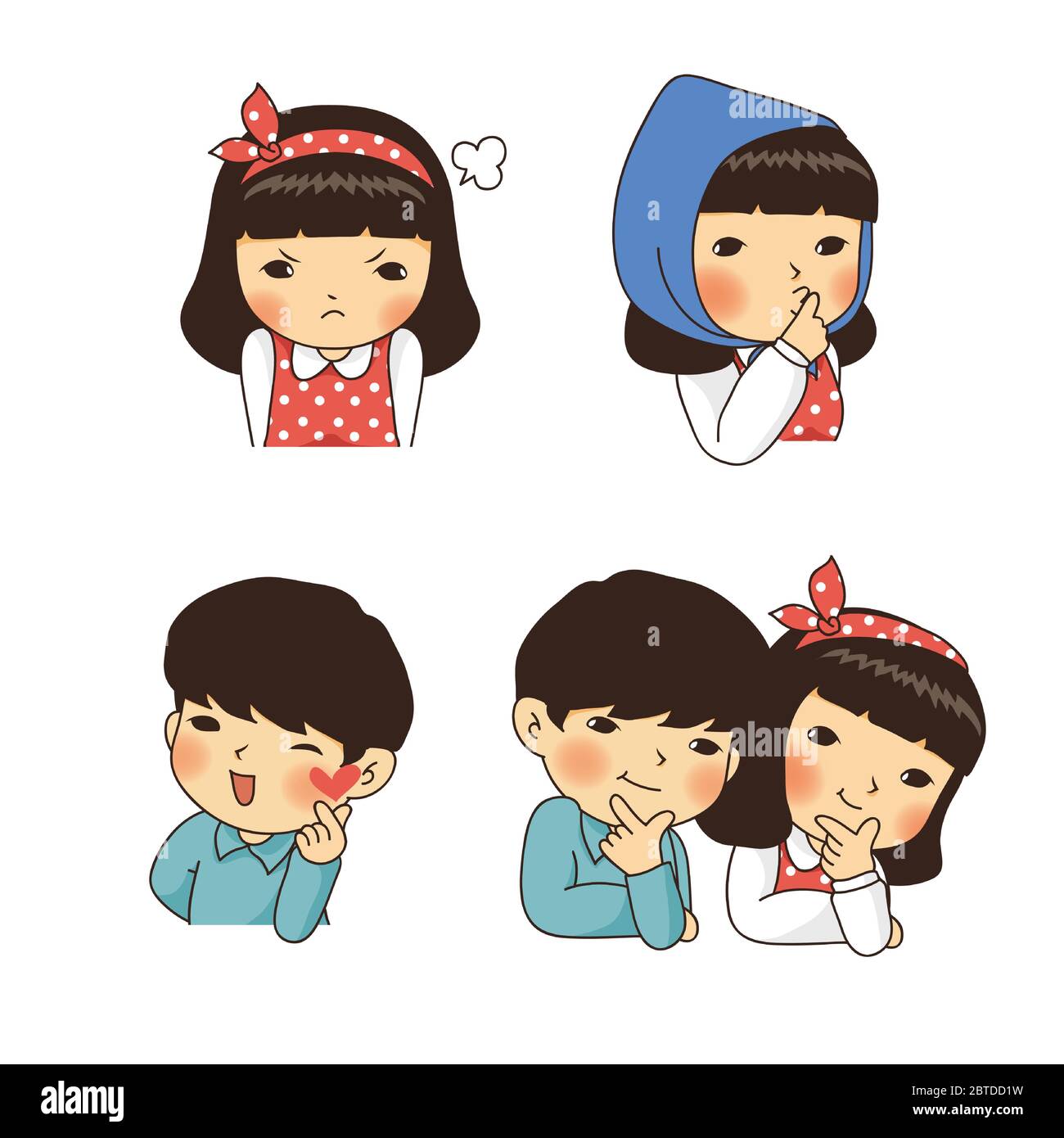 Faces with different emotions in cartoon style illustration 014 Stock ...