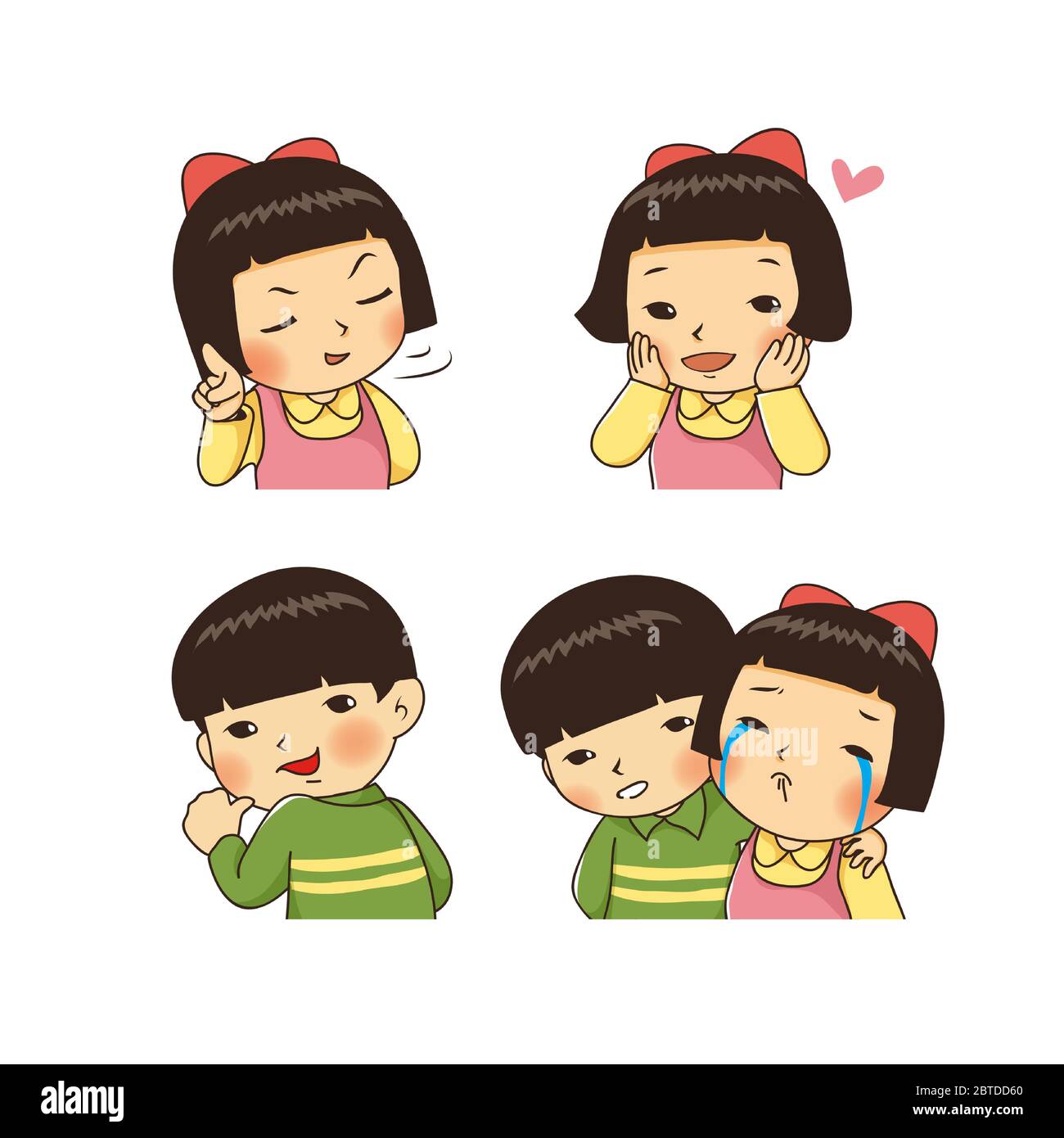 Faces with different emotions in cartoon style illustration 002 Stock ...