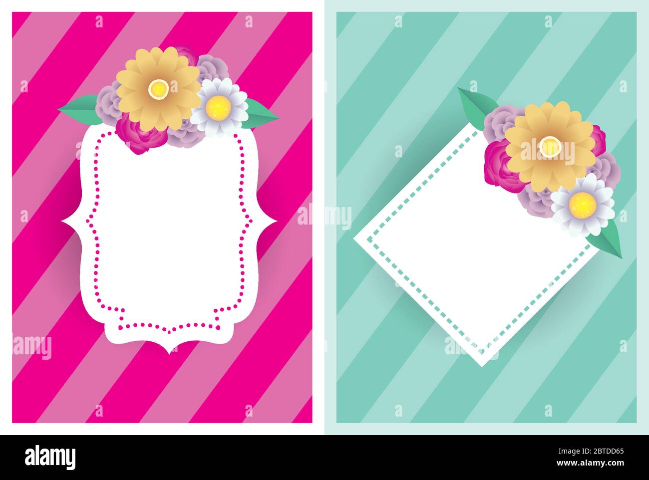 floral decorative card template with elegants frames Stock Vector Image ...