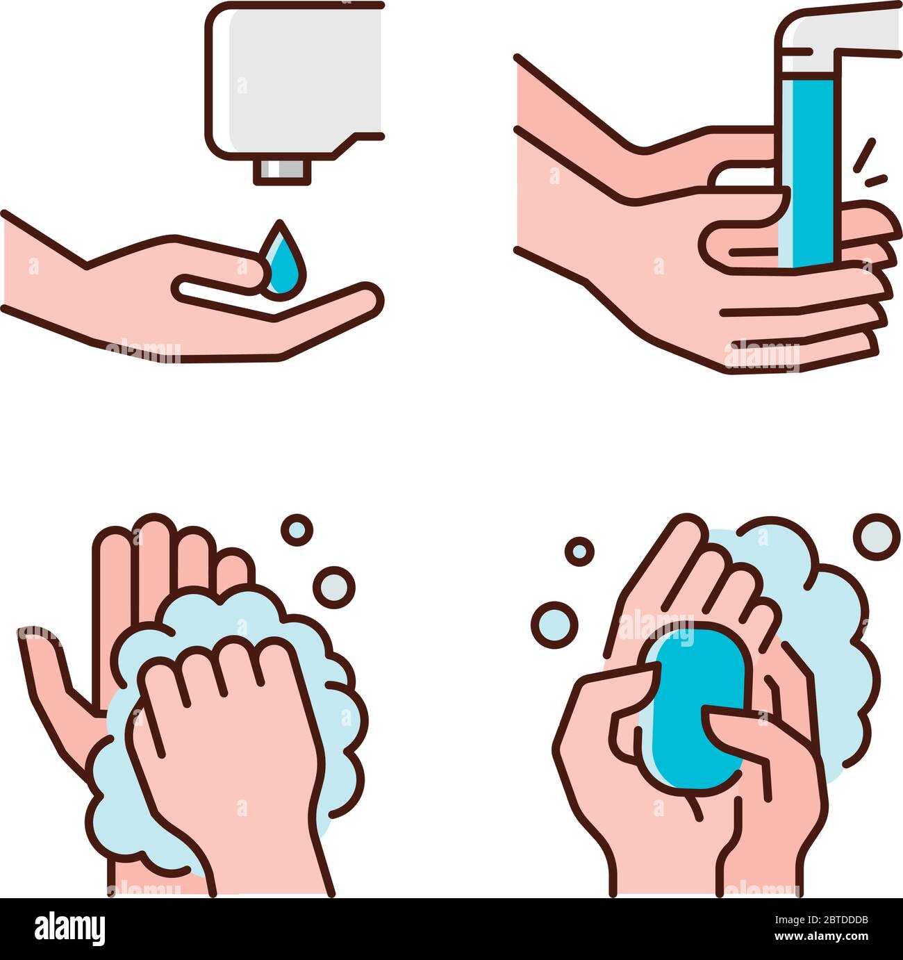 Preventive measures against the virus in a flat design icon set 002 ...