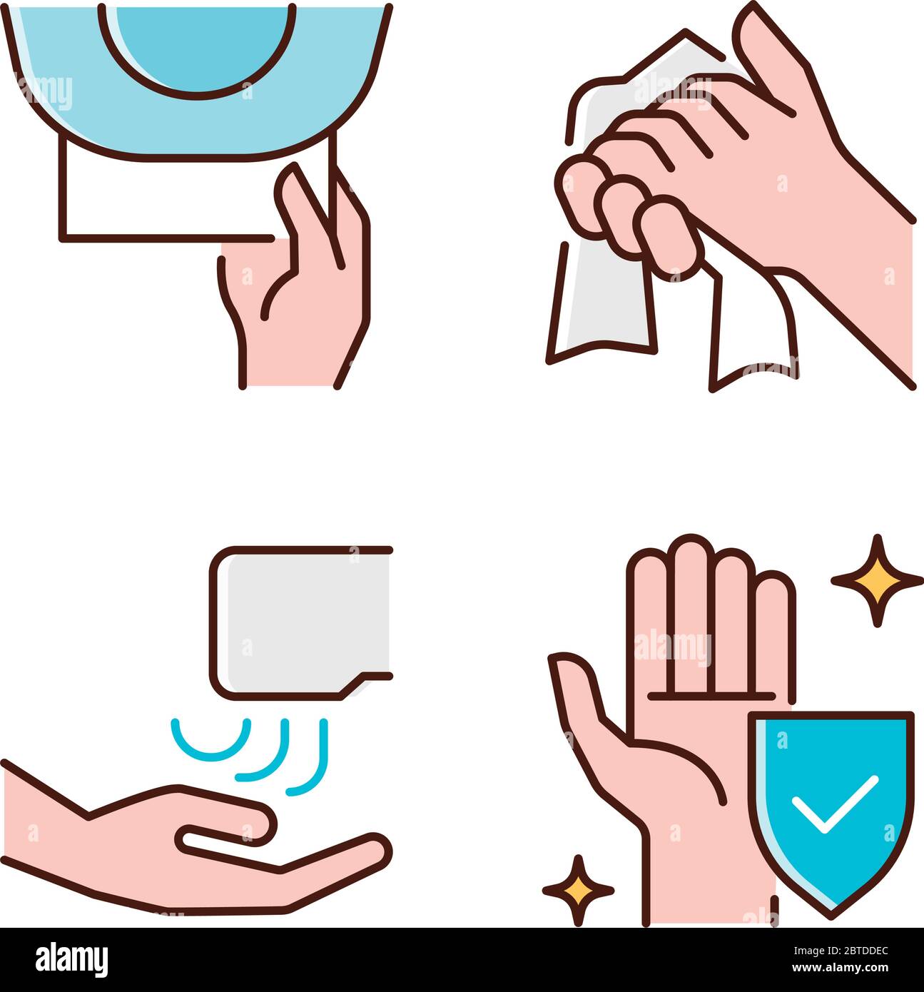 Preventive measures against the virus in a flat design icon set 003 ...