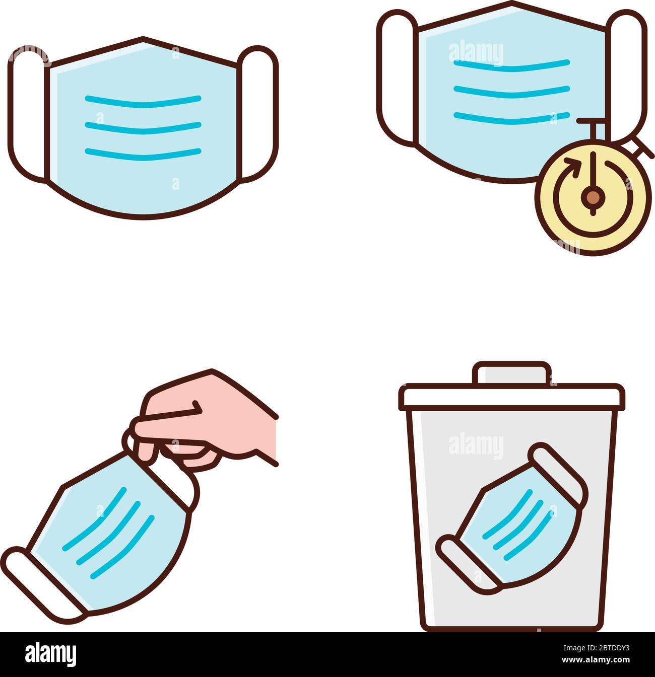 Preventive measures against the virus in a flat design icon set 009 ...