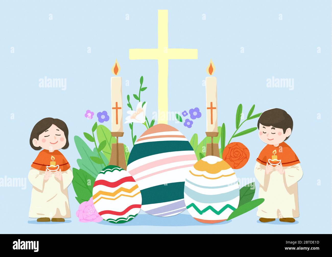 Cross child pray nature Stock Vector Images - Alamy