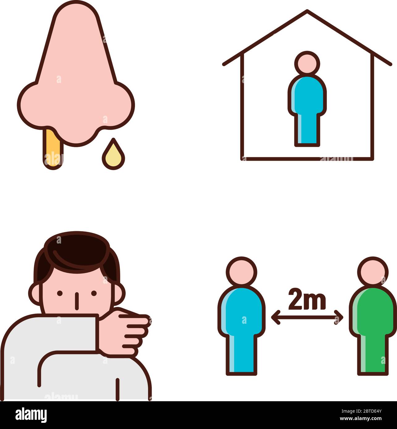 Preventive measures against the virus in a flat design icon set 012 ...