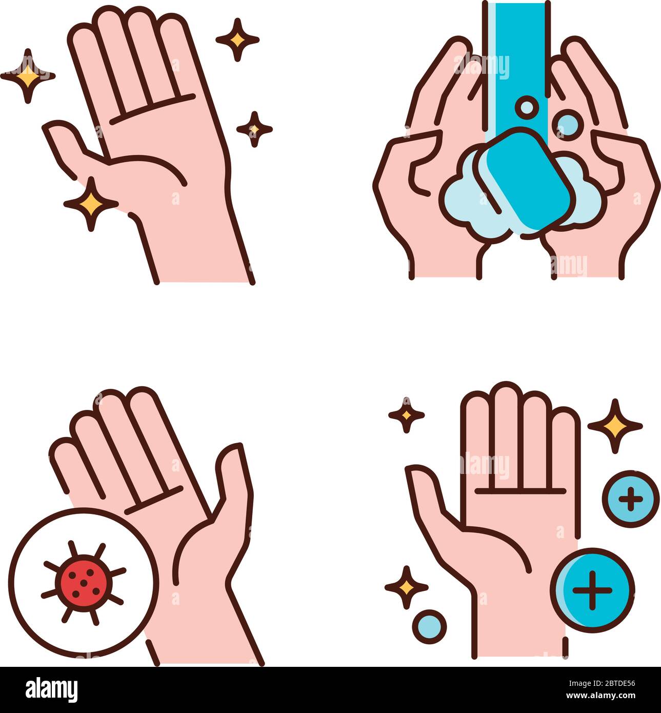 Preventive measures against the virus in a flat design icon set 004 ...
