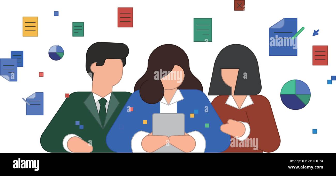 Daily life and work concept flat design illustration 029 Stock Vector ...