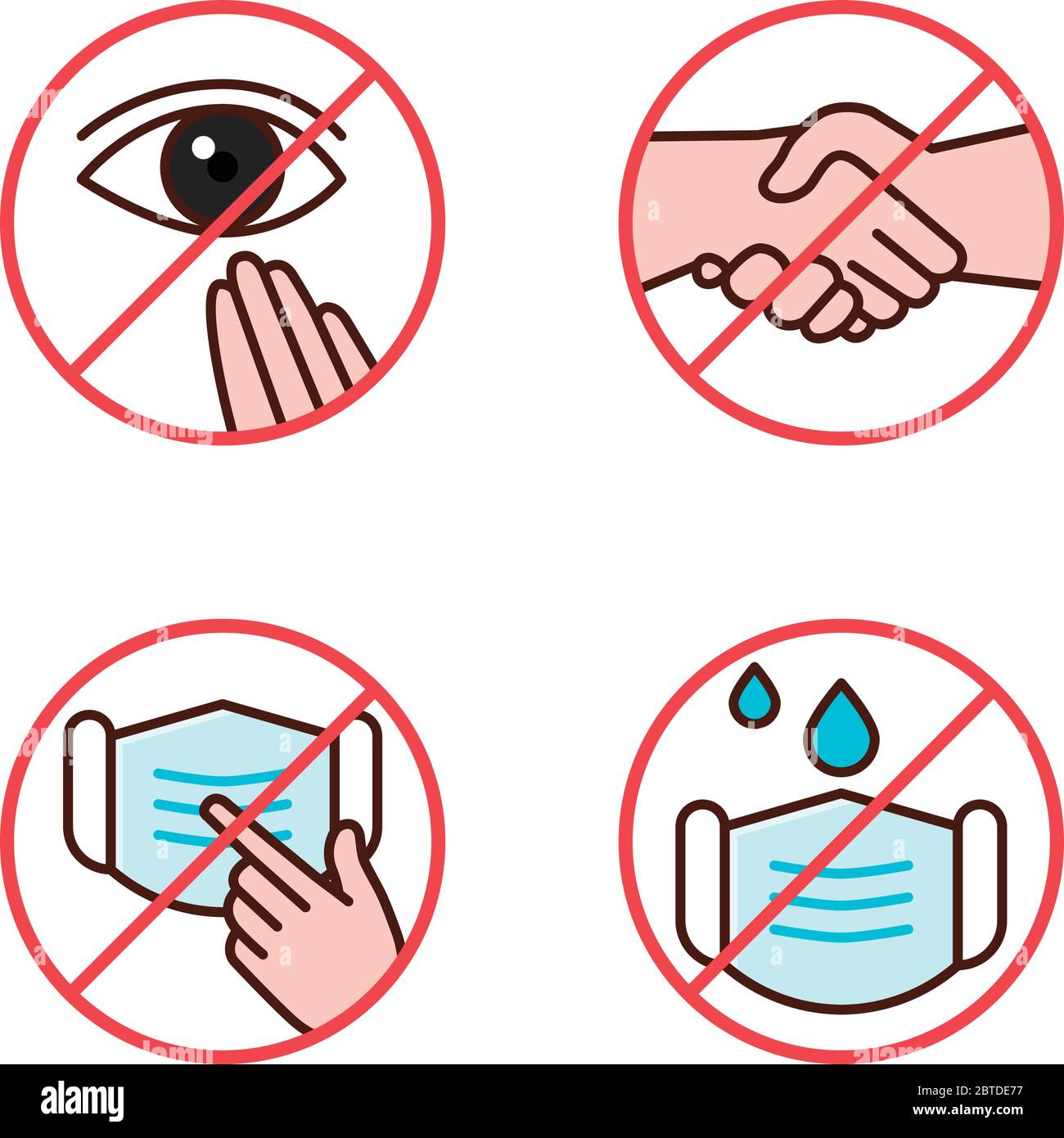 Preventive measures against the virus in a flat design icon set 010 ...