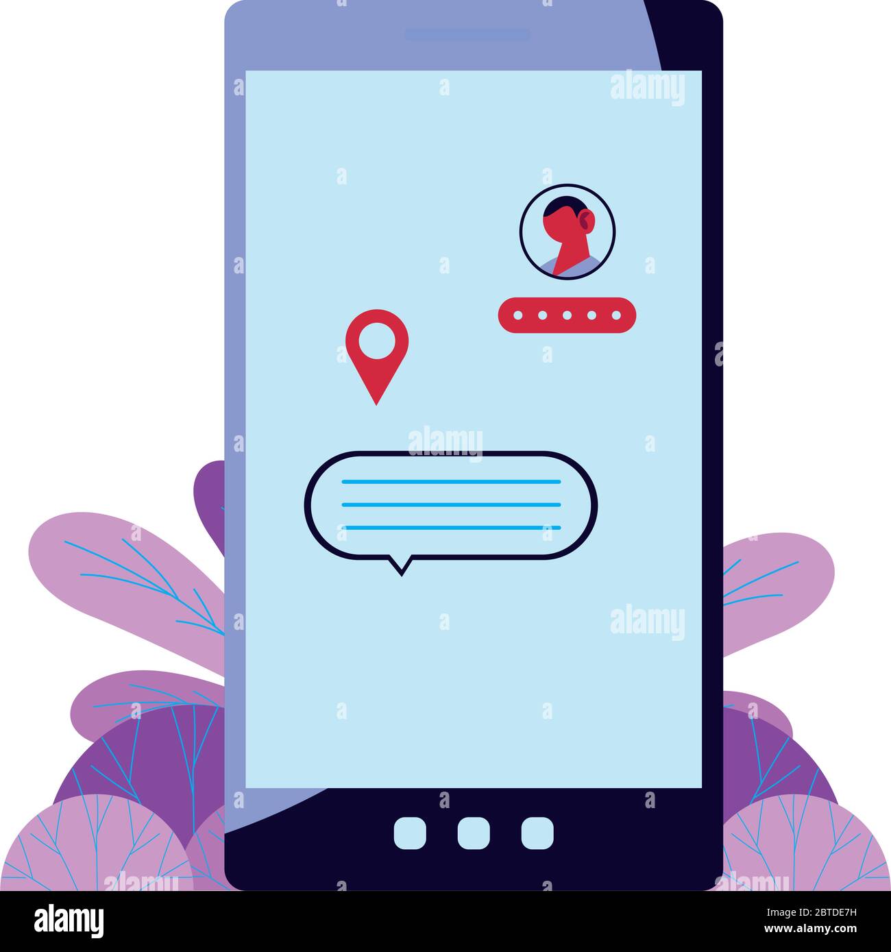 Chatting with smartphone and man avatar design, Message chat and ...