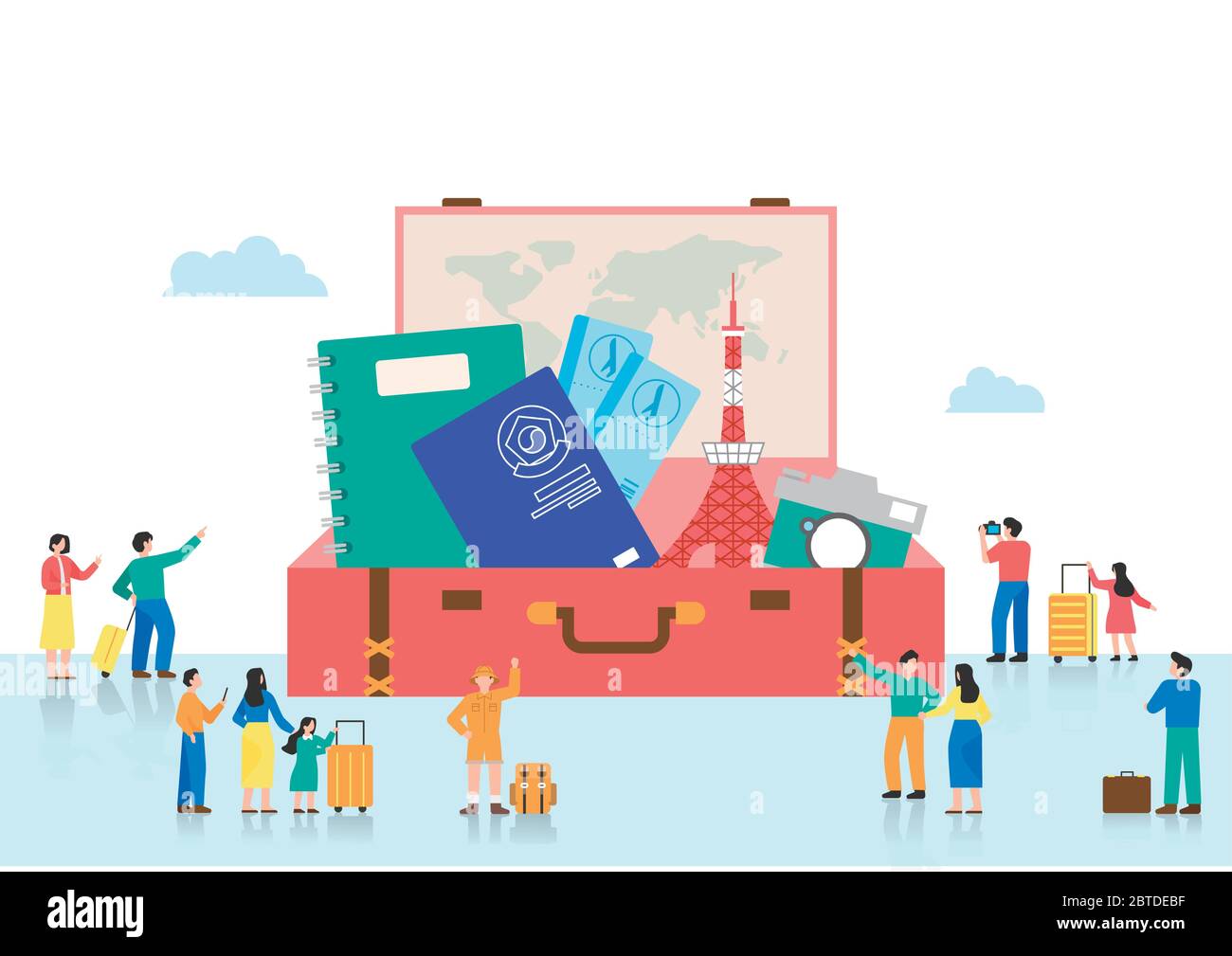 Trade fair concept. Showcase of specific industry flat design ...