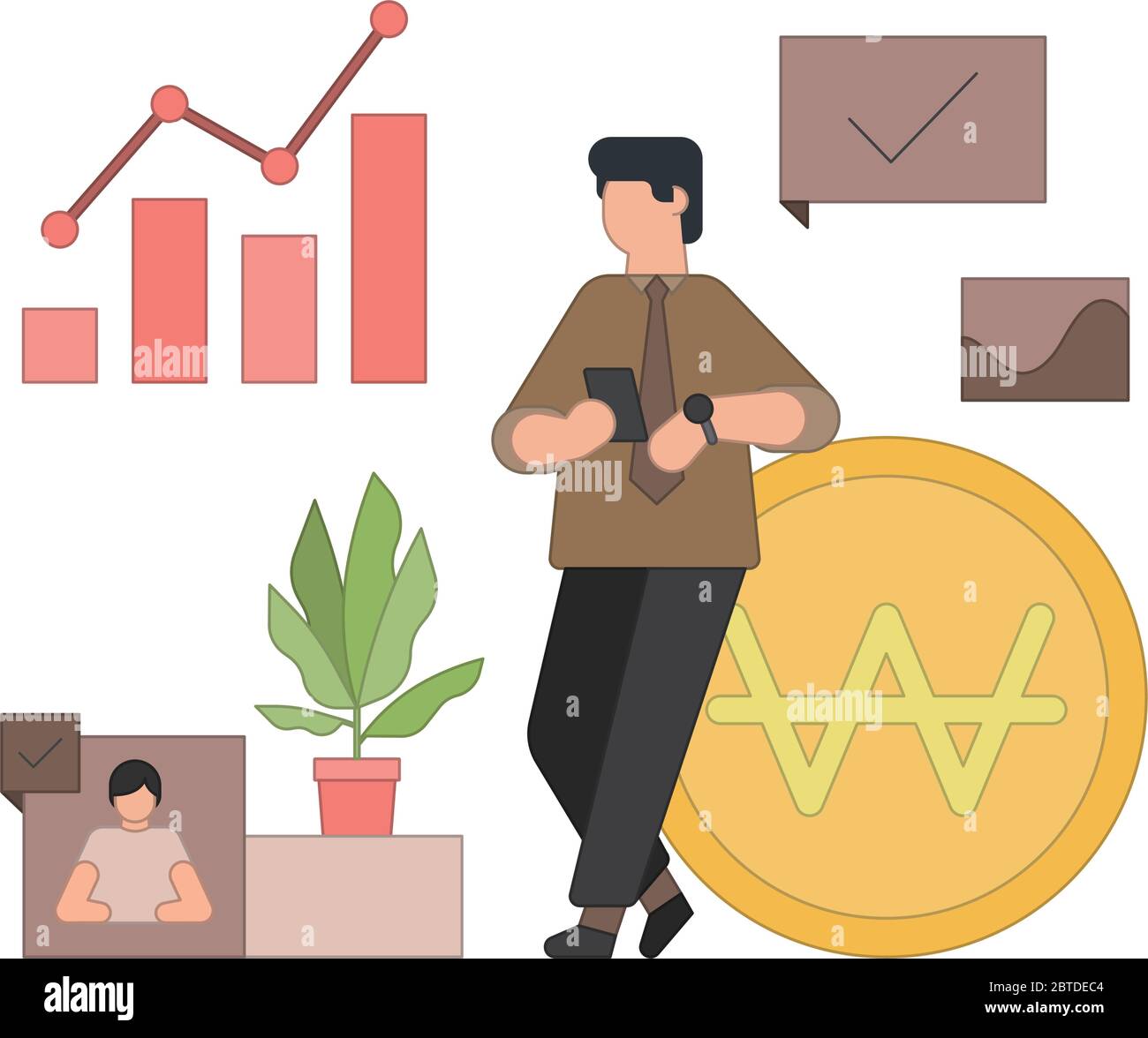 Daily life and work concept flat design illustration 012 Stock Vector ...