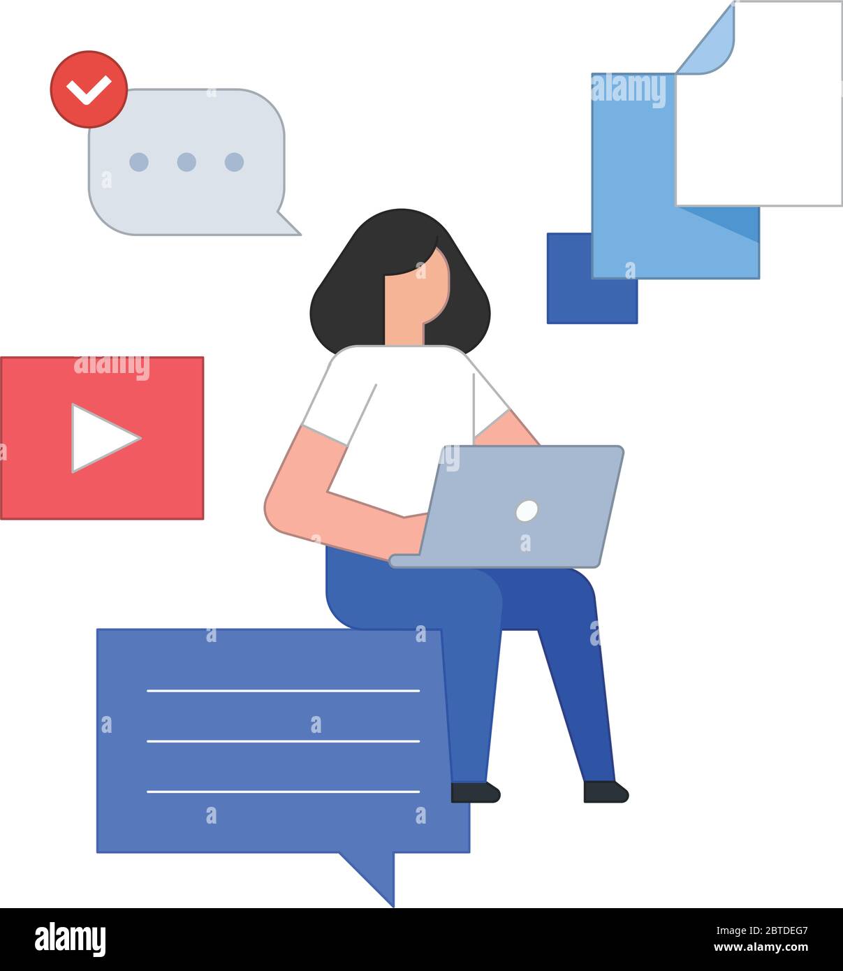 Daily life and work concept flat design illustration 007 Stock Vector ...