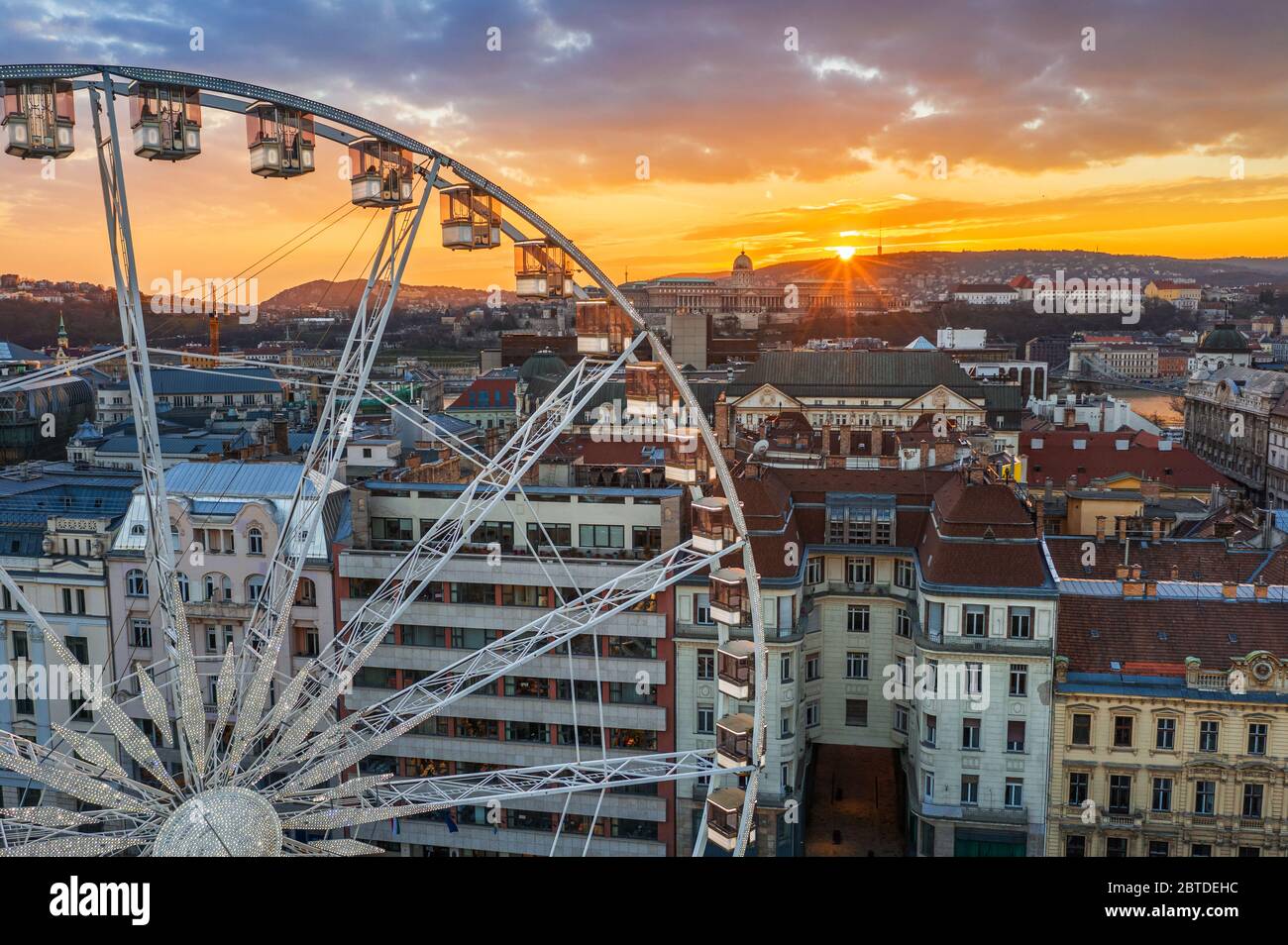 Budapest, Hungary - Aerial view of the famous ferris wheel of Budapest ...