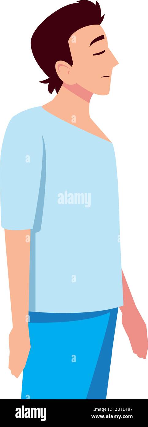 Man feeling sick design of Medical care and covid 19 virus theme Vector ...